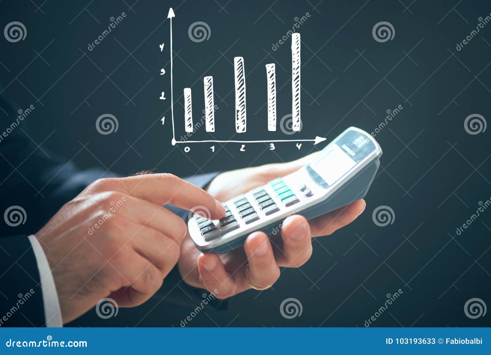 Calculator and Graphic Statistic Stock Image - Image of computer, sign ...