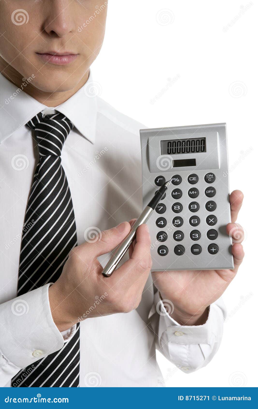 Businessman with Calculator Showing Reports Stock Image - Image of ...