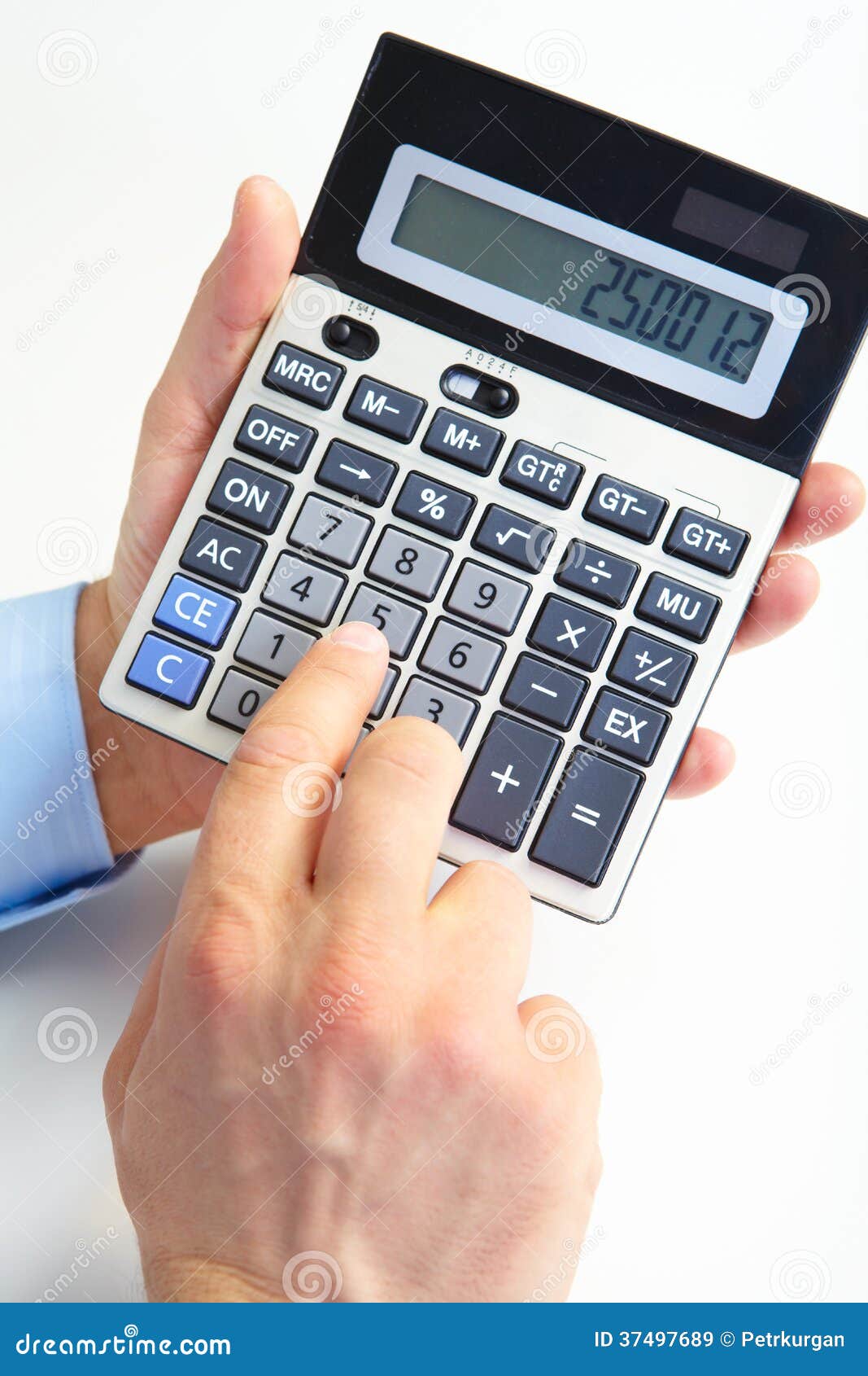 The Businessman and Calculator Stock Image - Image of calculator, bank ...