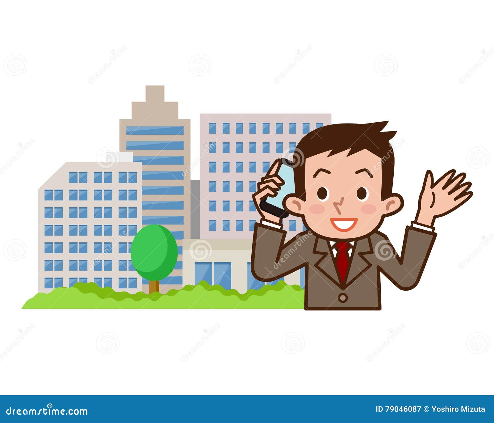 Businessman in a call stock vector. Illustration of office - 79046087