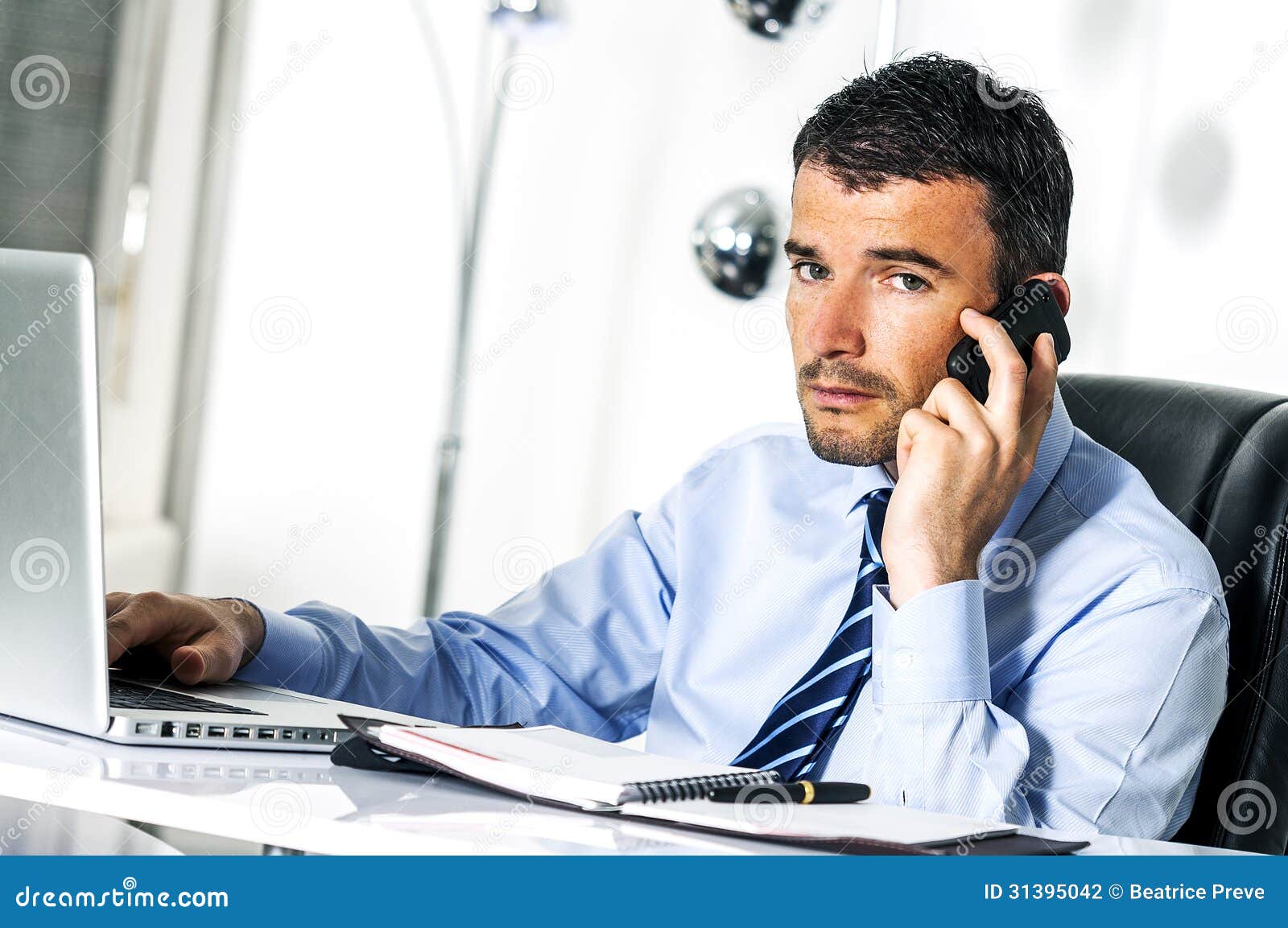 Businessman is calling stock photo. Image of mature, copyspace - 31395042