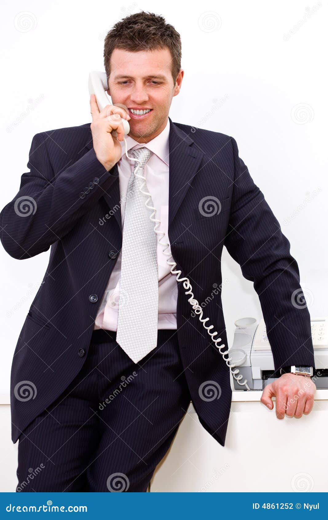 Businessman Calling on Phone Stock Photo - Image of clever, casual: 4861252
