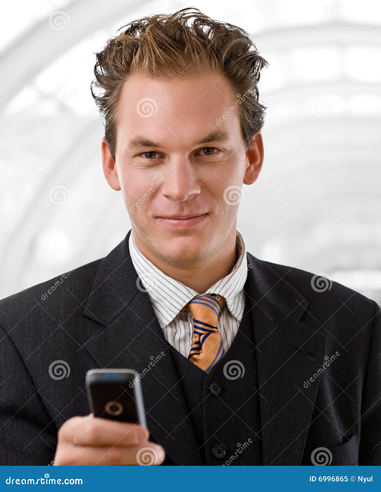 Businessman Calling on Phone Stock Image - Image of cheerful ...