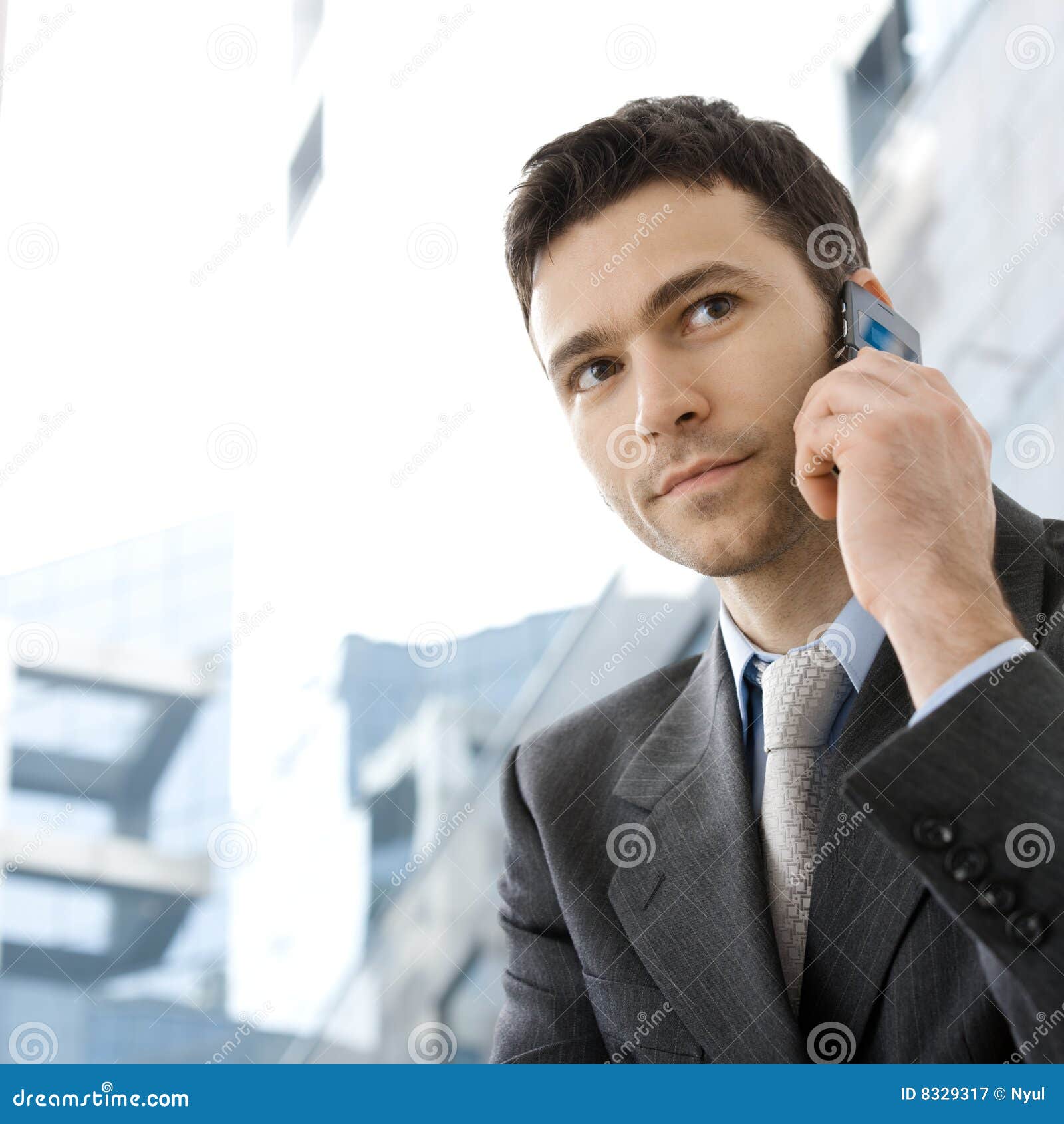Businessman Calling on Phone Stock Image - Image of career, company ...