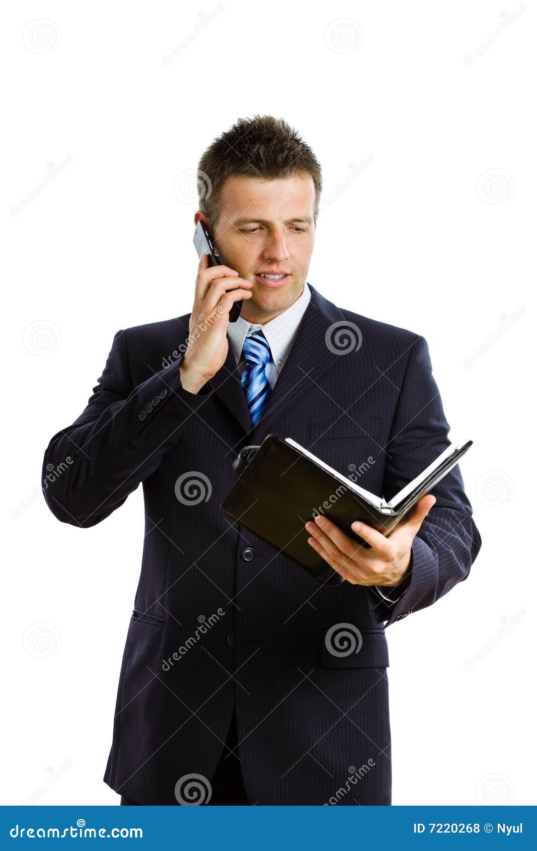 Businessman Calling on Phone Isolated Stock Photo - Image of employment ...