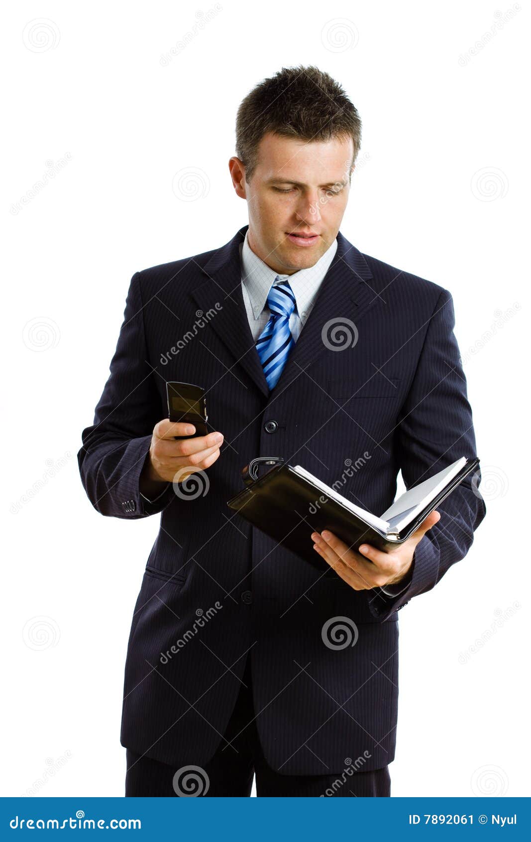 Businessman Calling on Phone Isolated Stock Image - Image of call ...