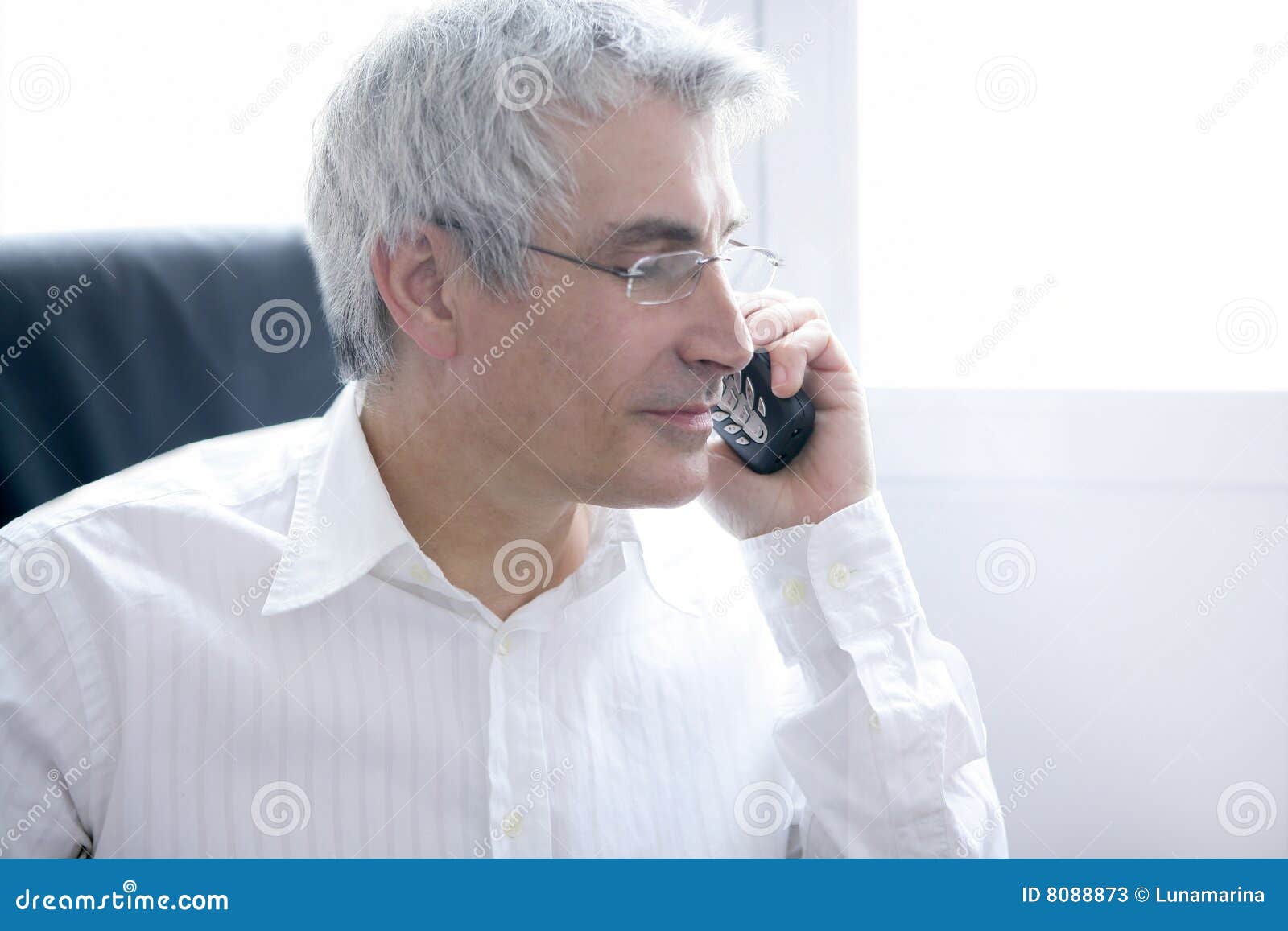 Businessman Calling Phone, Senior Gray Hair Stock Image - Image of ...