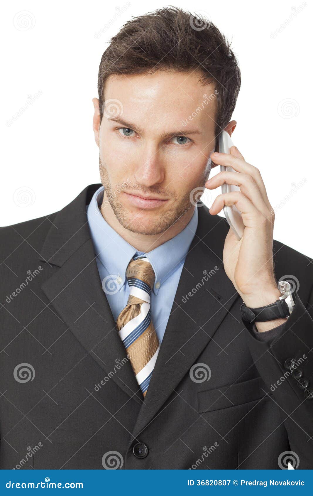 Businessman Calling by Phone Stock Image - Image of smile, senior: 36820807