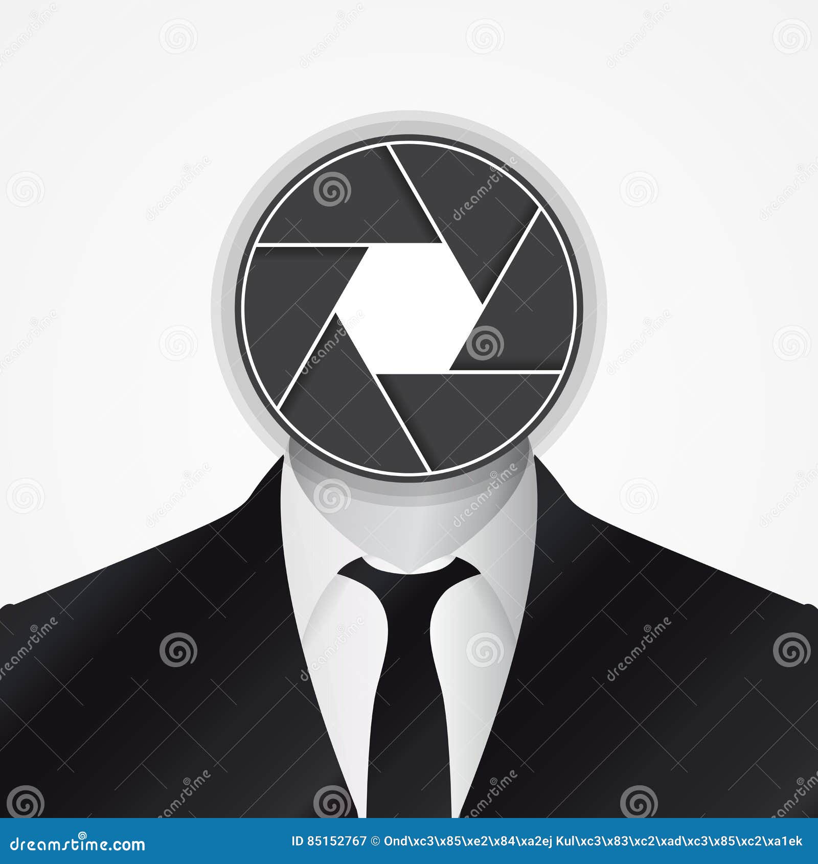 Businessman with a Camera on His Head. Vector Stock Vector ...