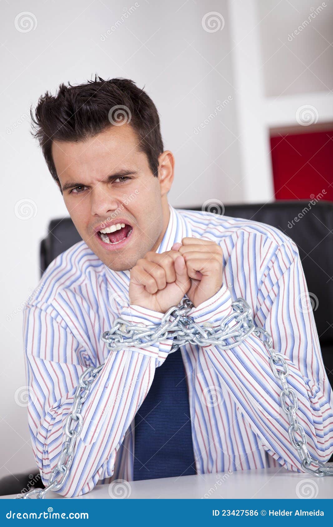 Businessman Captive at His Office Stock Photo - Image of lock, career ...