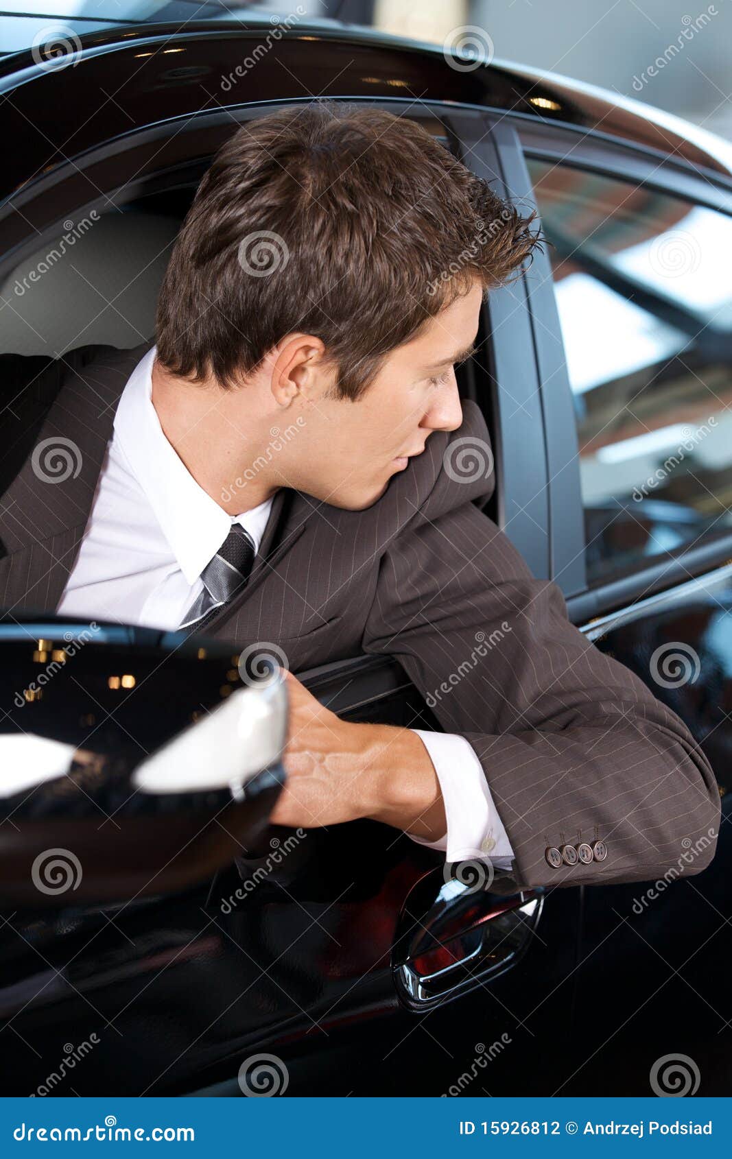 Businessman in car stock photo. Image of person, focus - 15926812