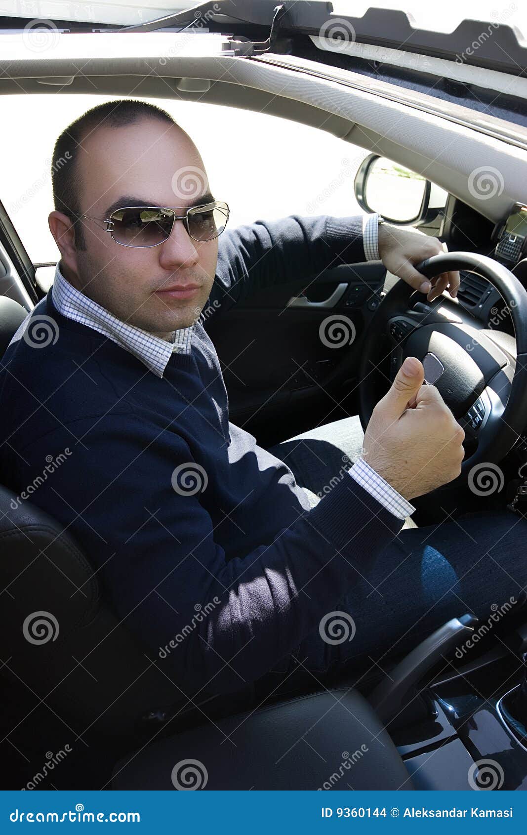 Businessman in the car stock photo. Image of happy, business - 9360144