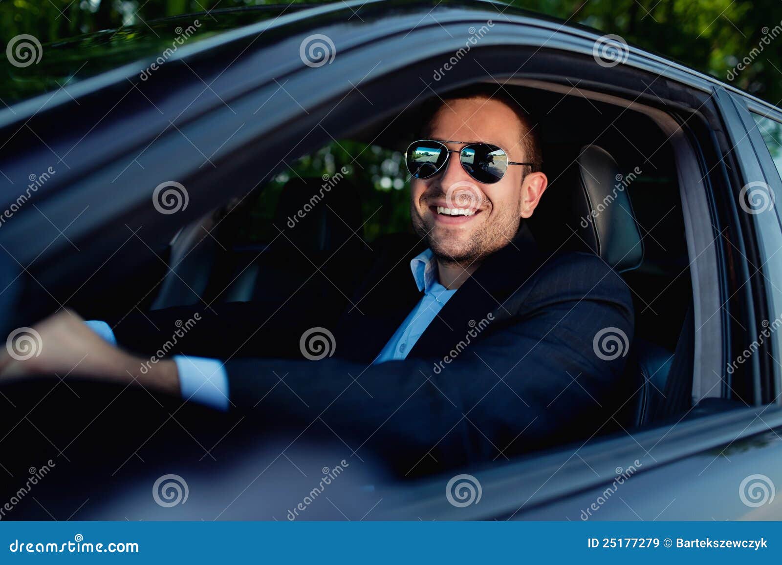Businessman in car driving stock image. Image of limousine - 25177279