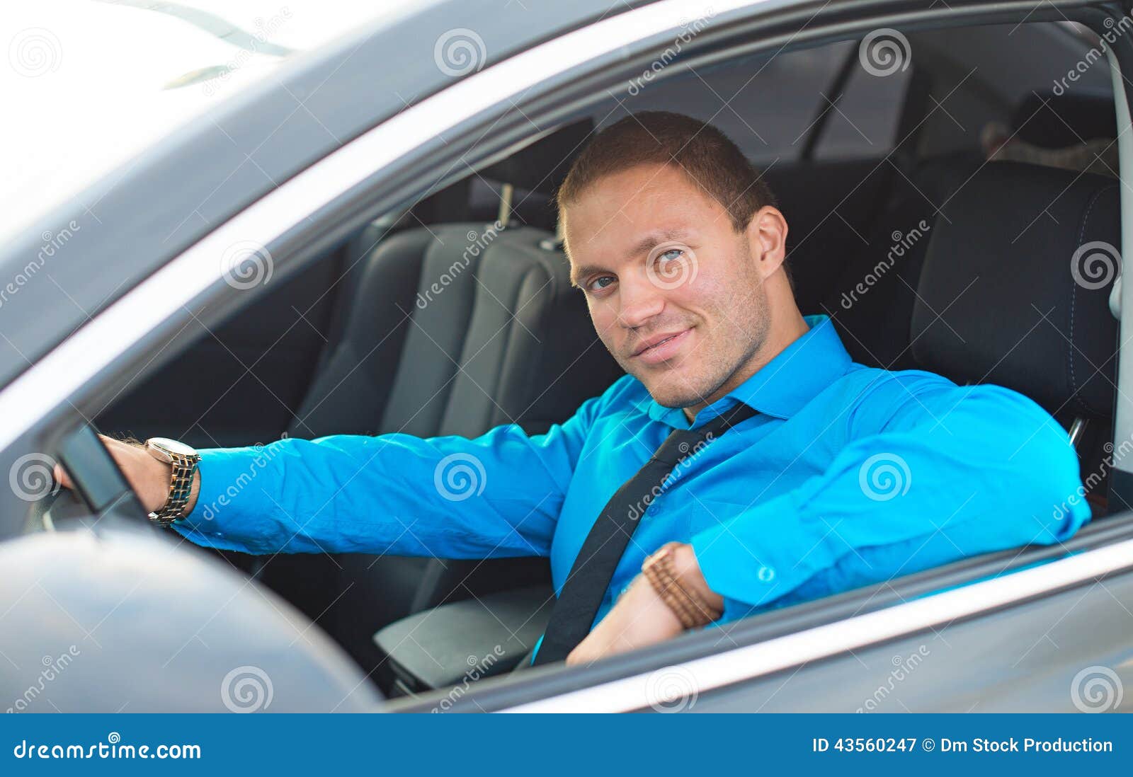 Businessman in the car. stock image. Image of glass, auto - 43560247