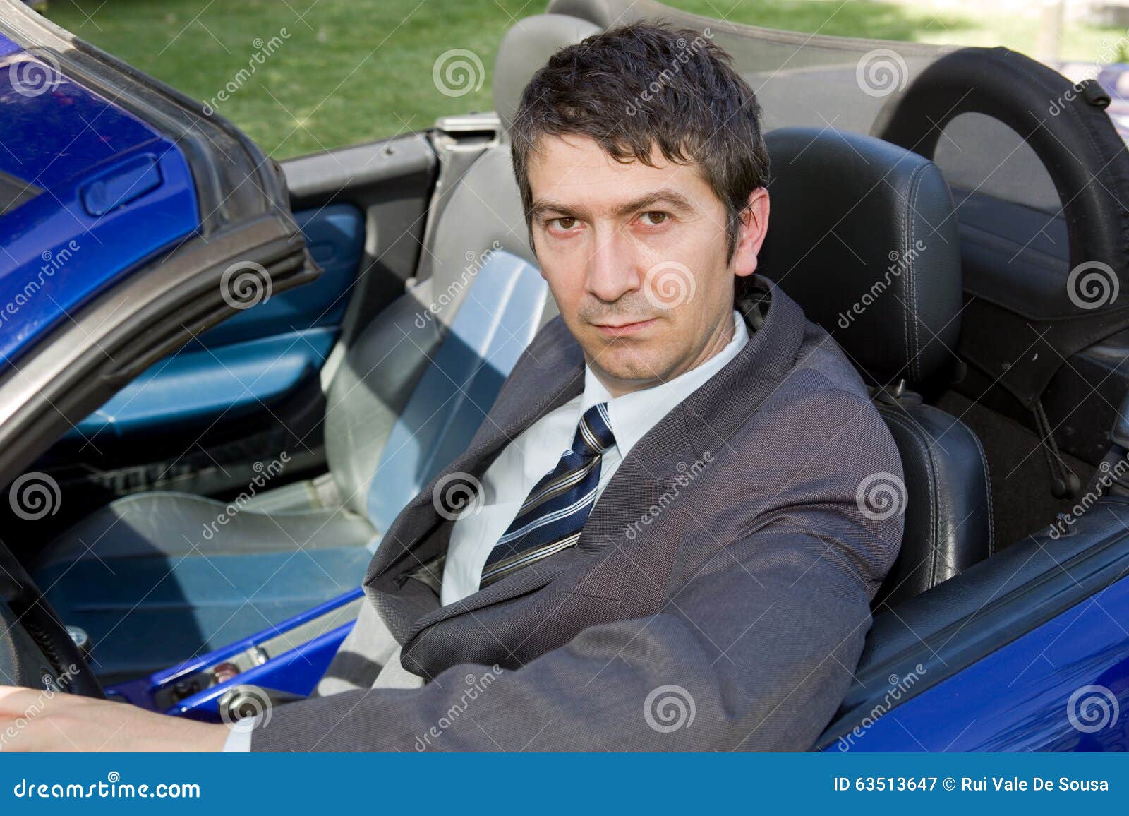 Businessman in the car stock image. Image of inside, business - 63513647