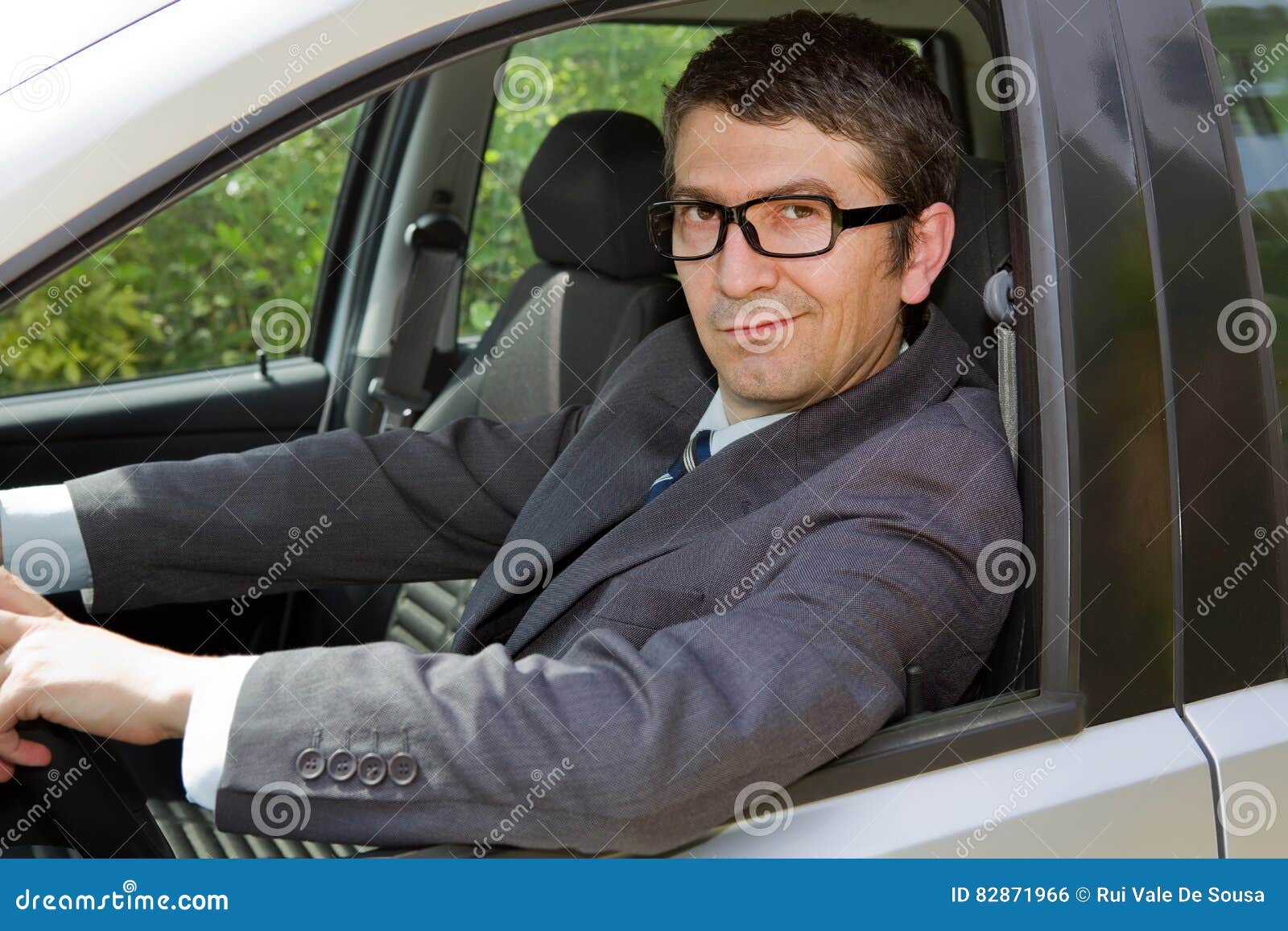 Businessman in the car stock photo. Image of drive, speed - 82871966