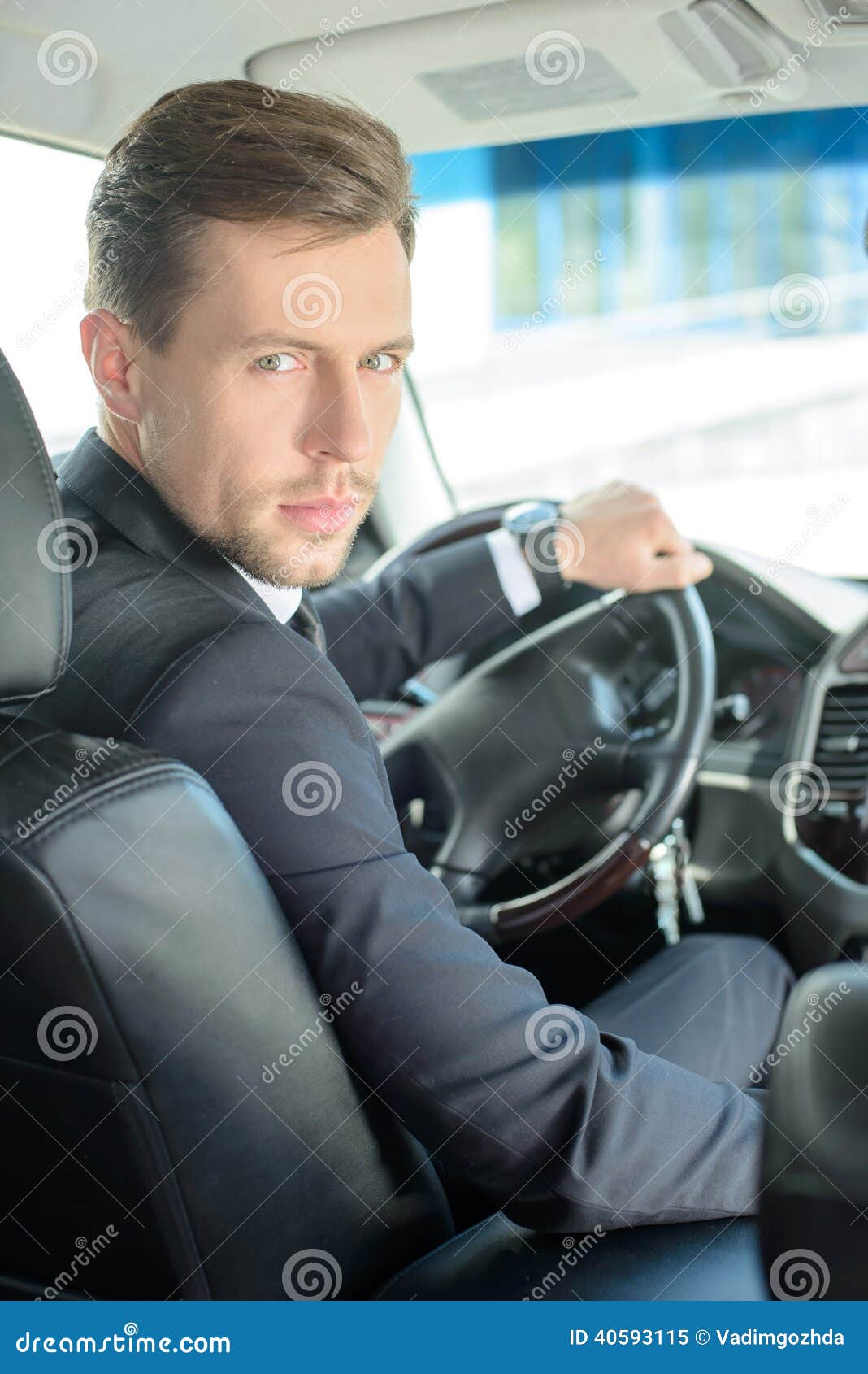 Businessman in the Car stock image. Image of traffic - 40593115