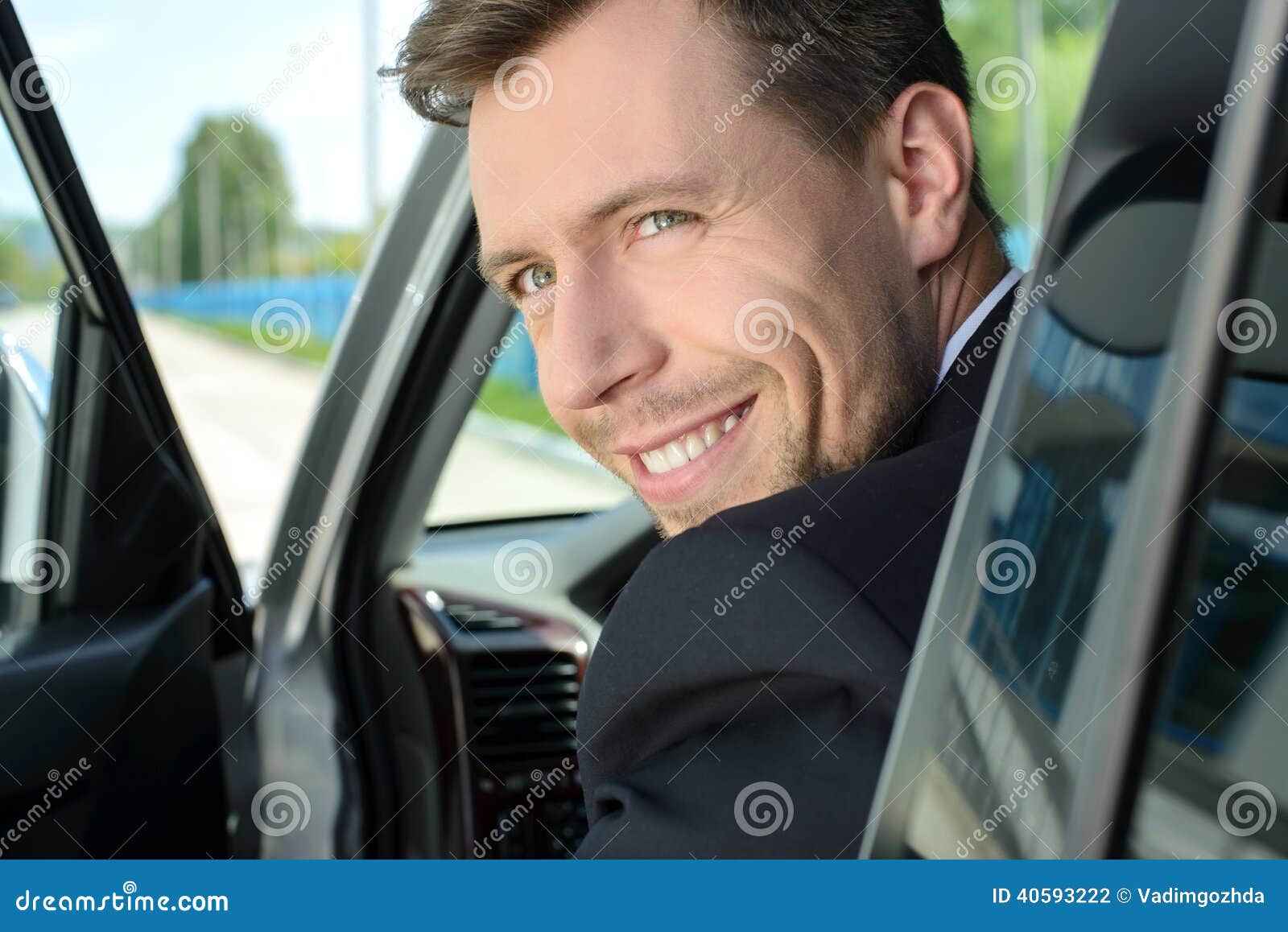 Businessman in the Car stock photo. Image of limo, suit - 40593222