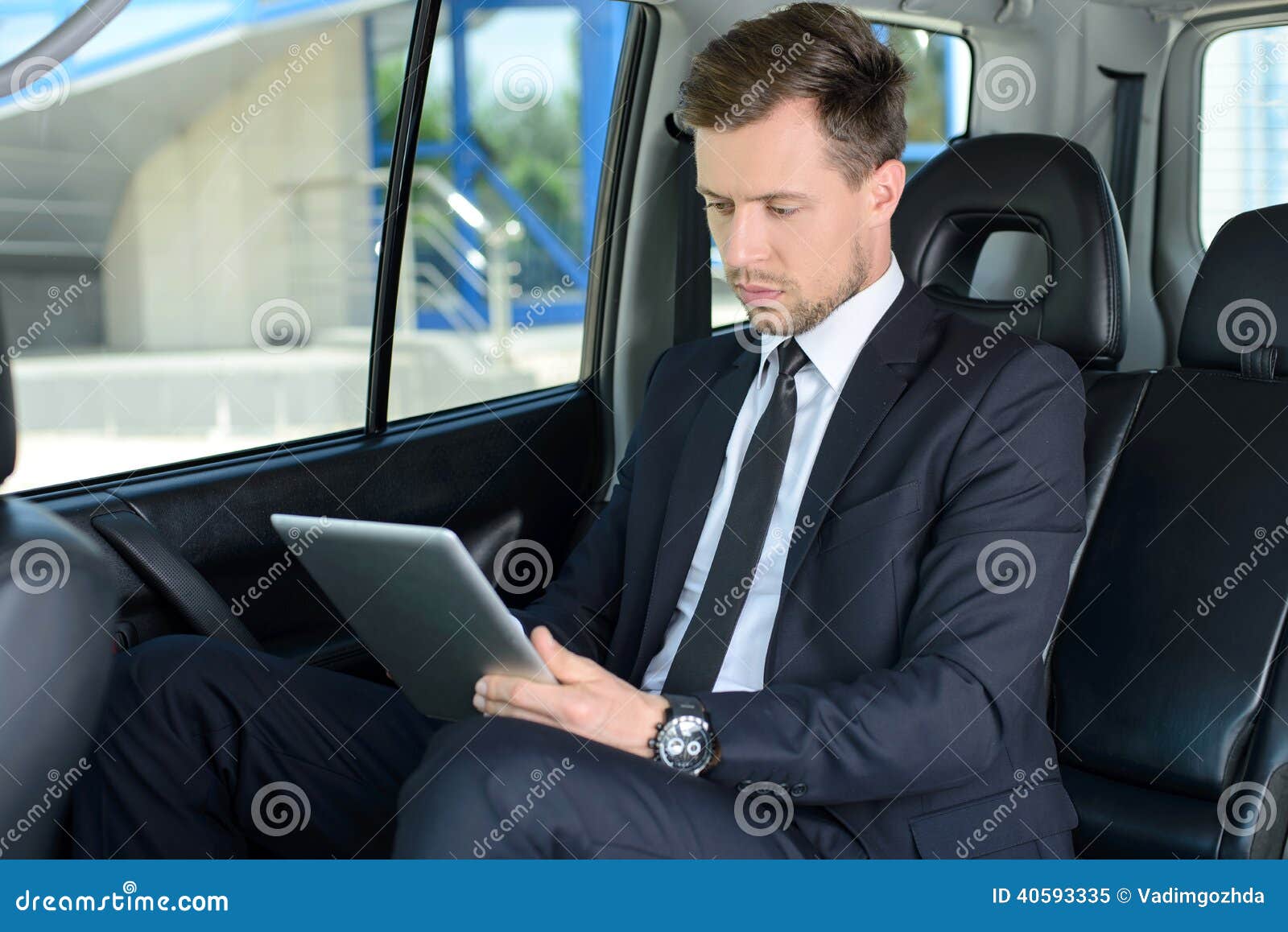 Businessman in the Car stock image. Image of happy, seat - 40593335
