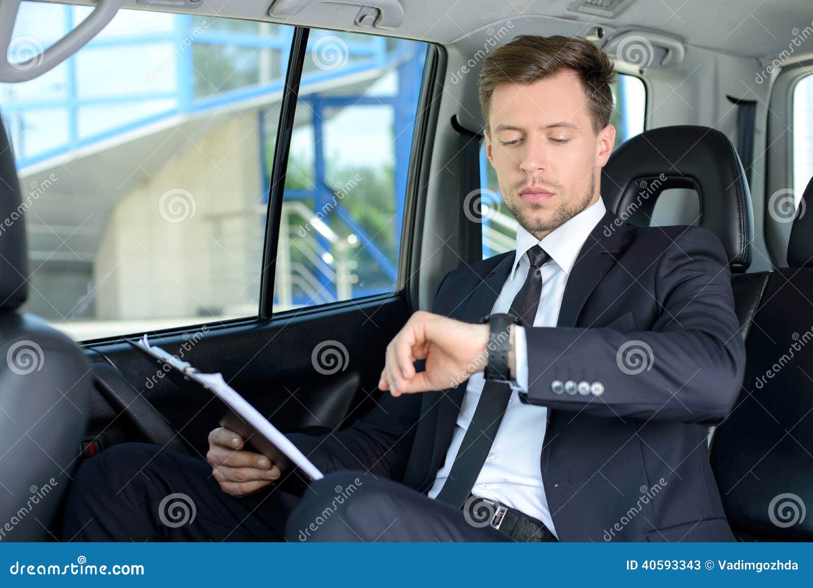 Businessman in the Car stock image. Image of suit, auto - 40593343