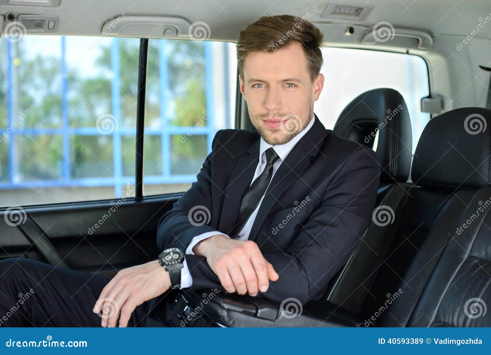 Businessman in the Car stock image. Image of vehicle - 40593389
