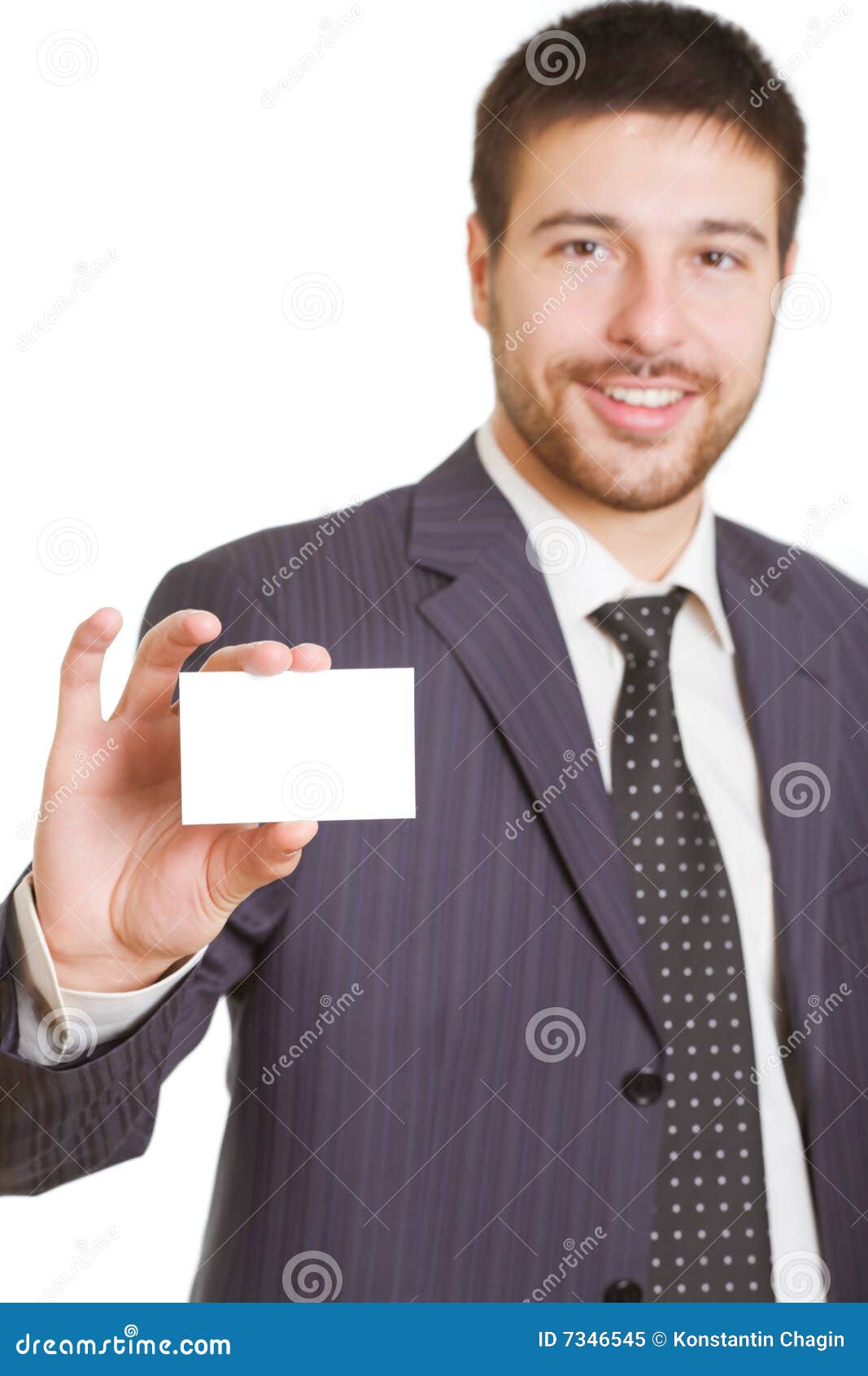 Businessman with card stock image. Image of dressed, businesscard - 7346545