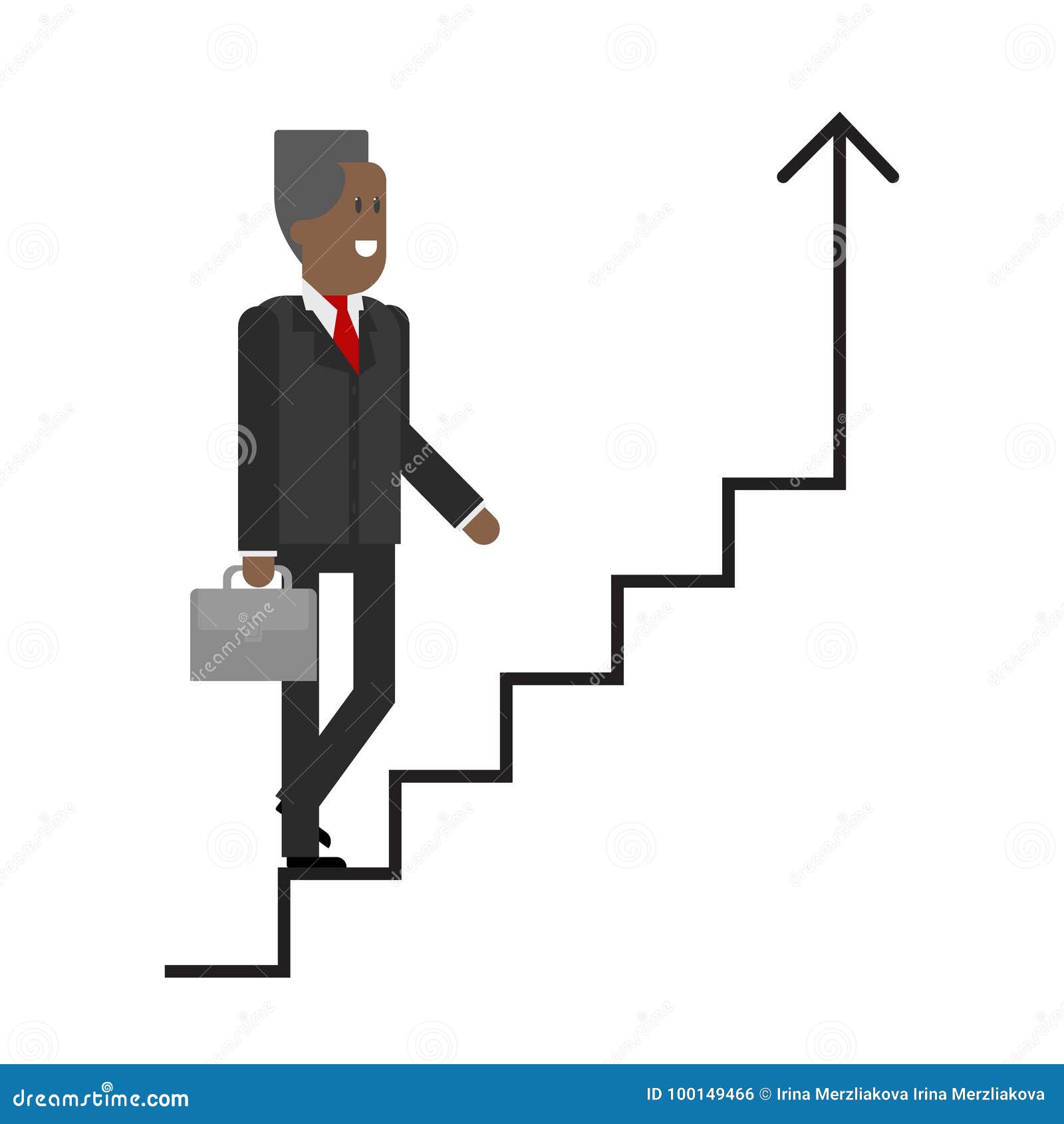 The Businessman on the Career Ladder Climbs Up. African American Stock ... The Businessman on the Career Ladder Climbs Up. African American Stock ...