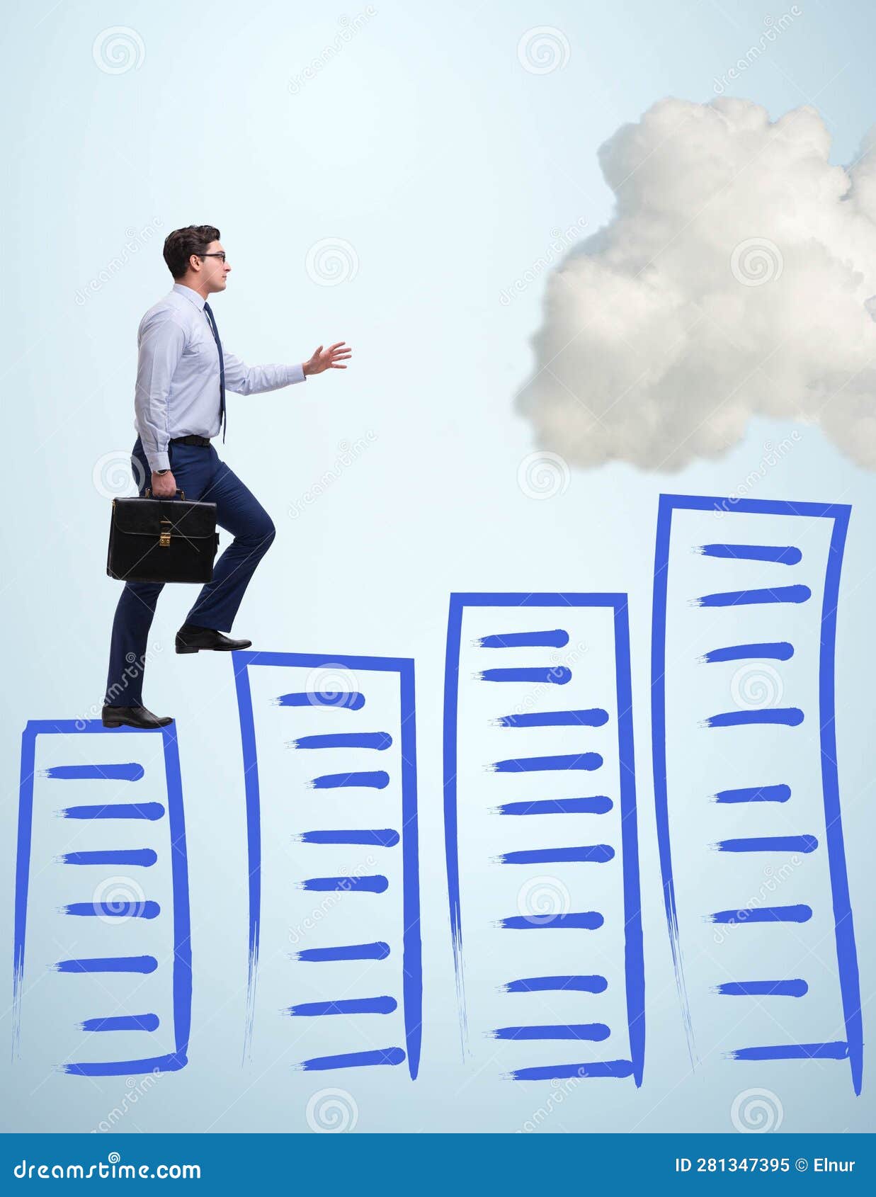 Businessman in Career Progress Concept Stock Image - Image of drawing ...