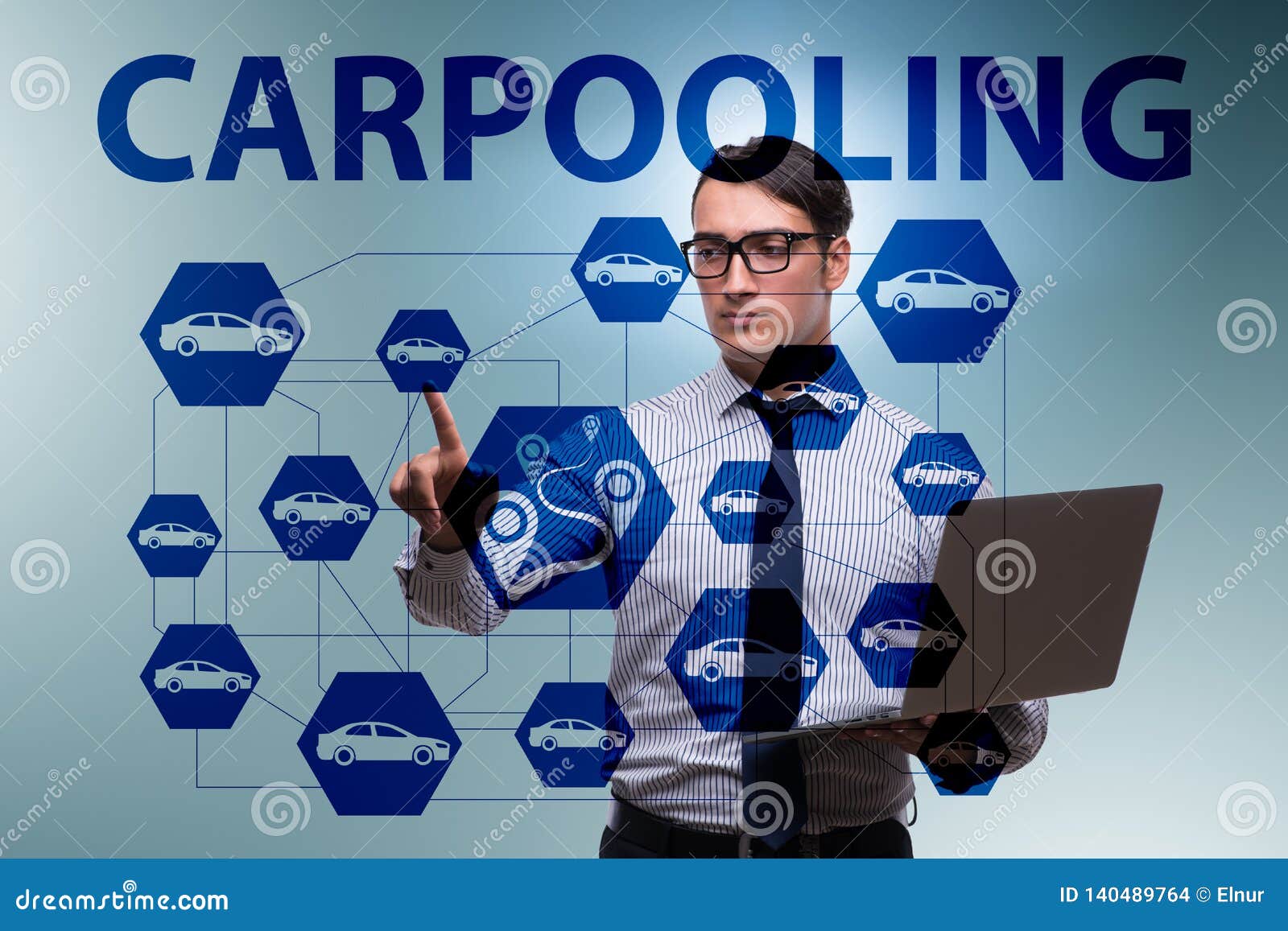 The Businessman in Carpooling and Carsharing Concept Stock Photo ...