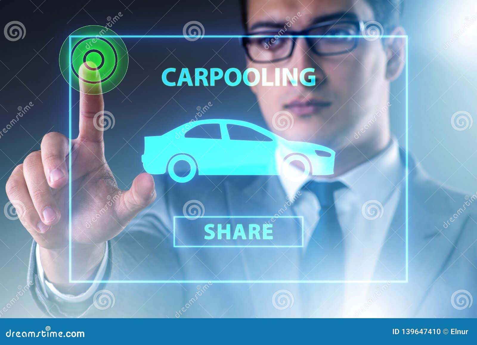 The Businessman in Carpooling and Carsharing Concept Stock Photo ...
