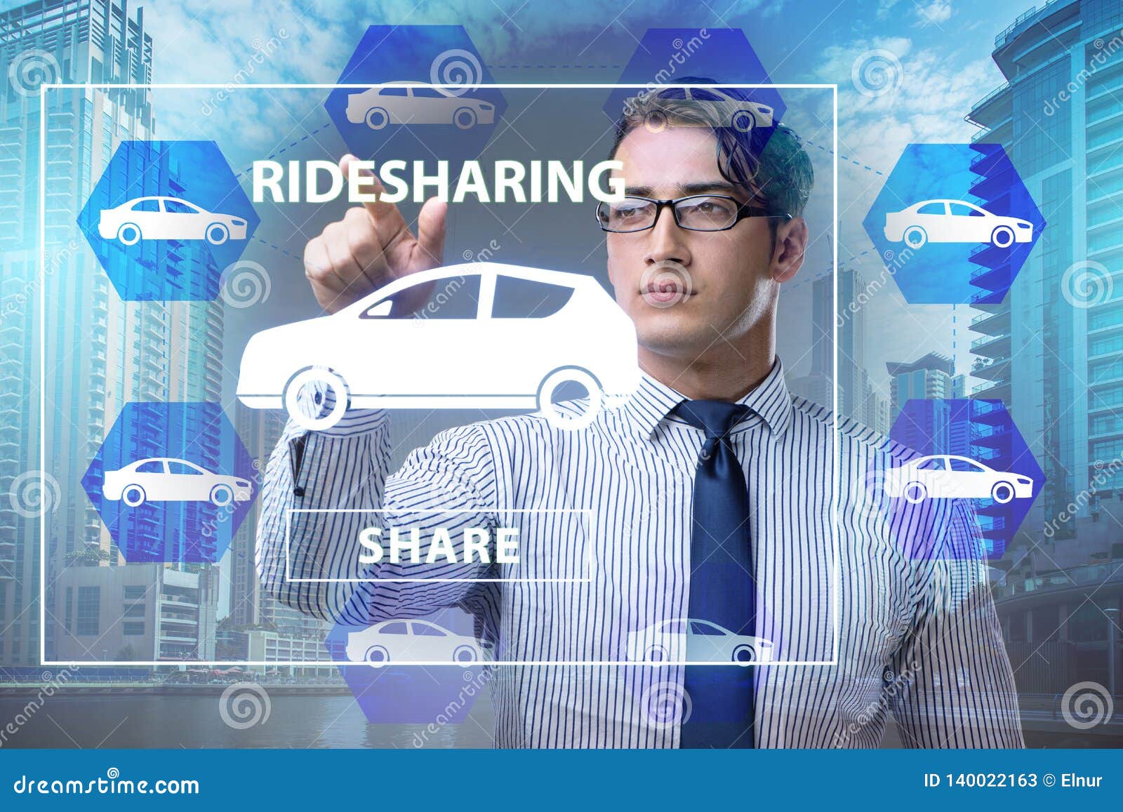 The Businessman in Carpooling and Carsharing Concept Stock Image ...