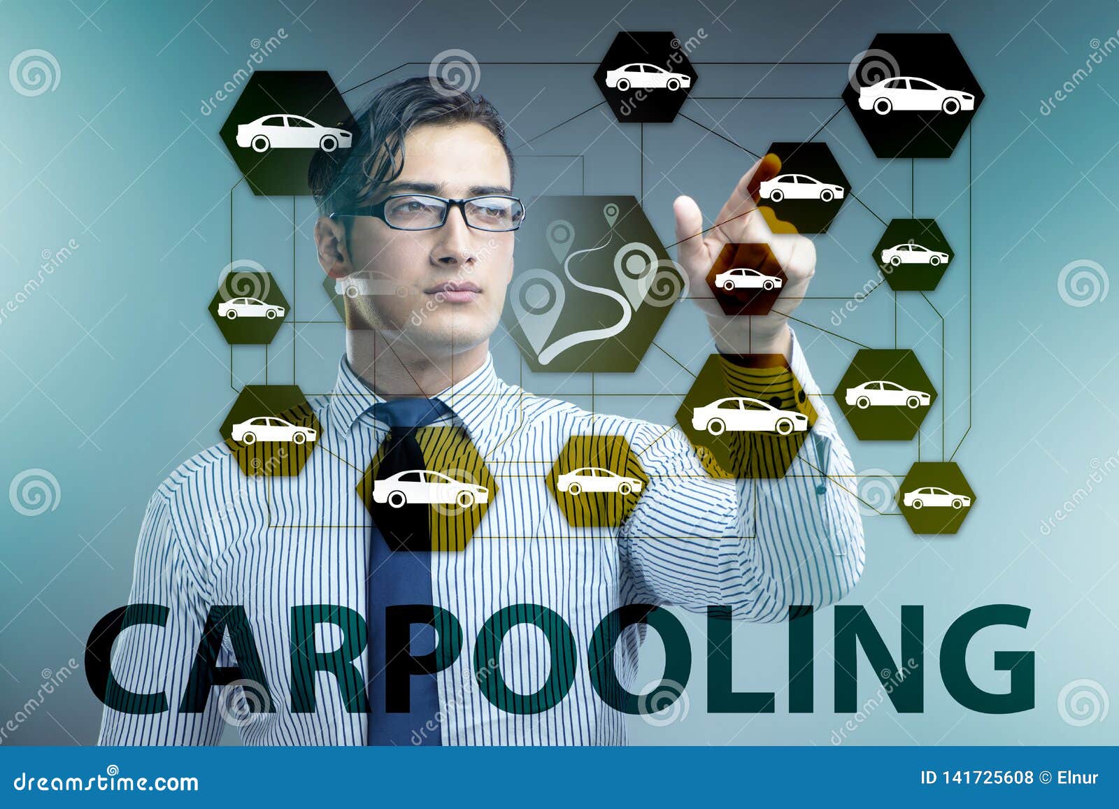 The Businessman in Carpooling and Carsharing Concept Stock Photo ...