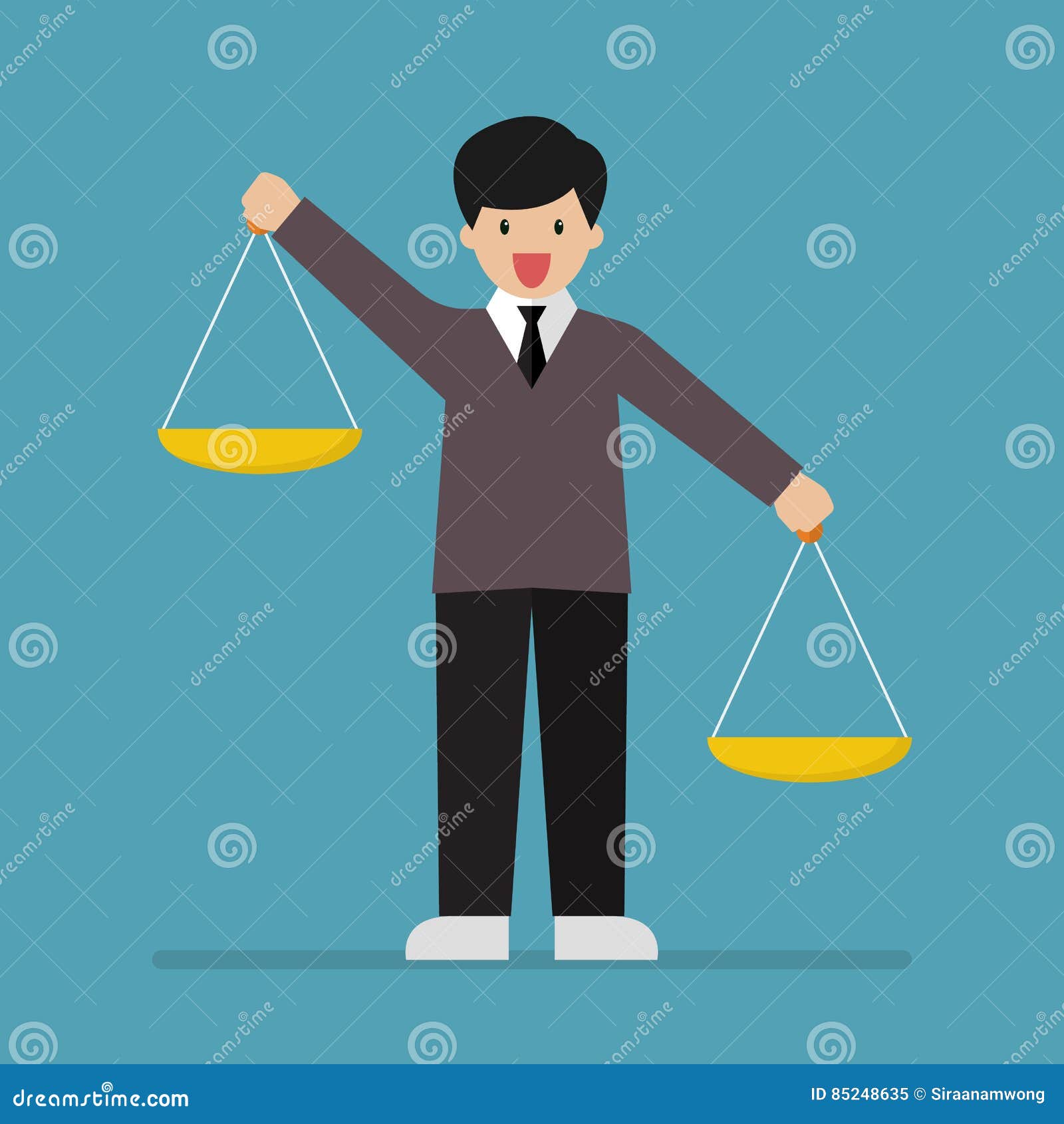 Businessman Carrying a Balance Scale with Both Hands Stock Vector ...