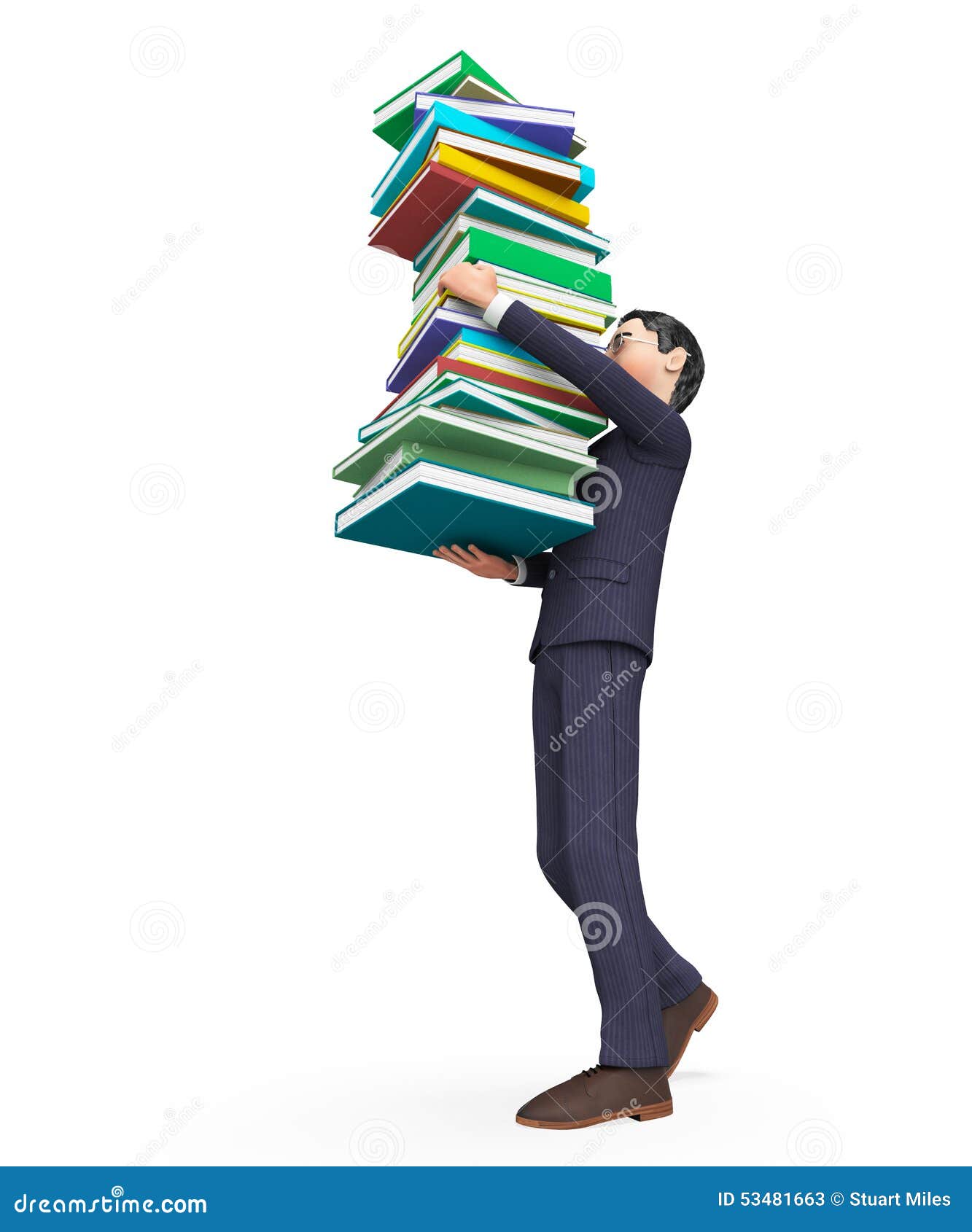 Businessman Carrying Books Represents Help Studying and Schooling Stock ...