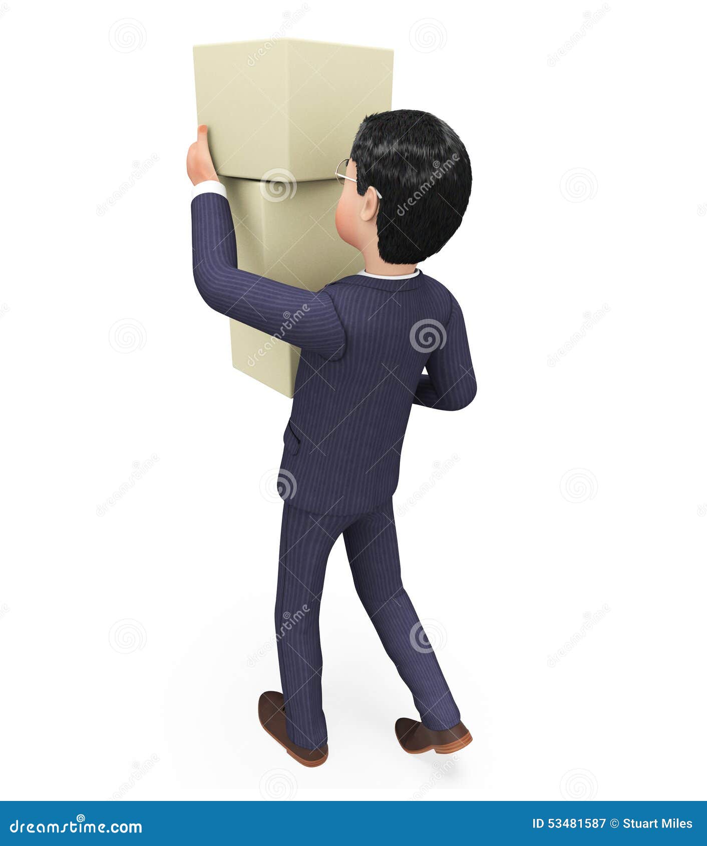 Businessman Carrying Boxes Indicates Trade Product and Packet Stock ...