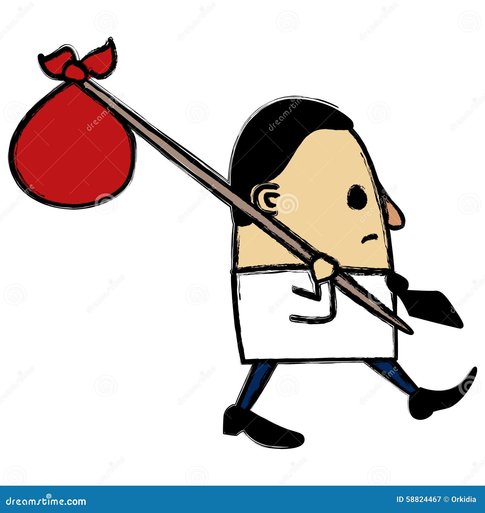 Businessman Carrying a Bundle Stock Vector - Illustration of quit ...