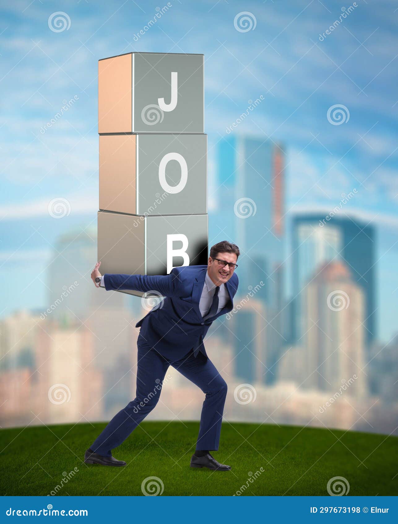 Man Carrying Burden Of A Pulse. Illustration Vector Cartoon ...