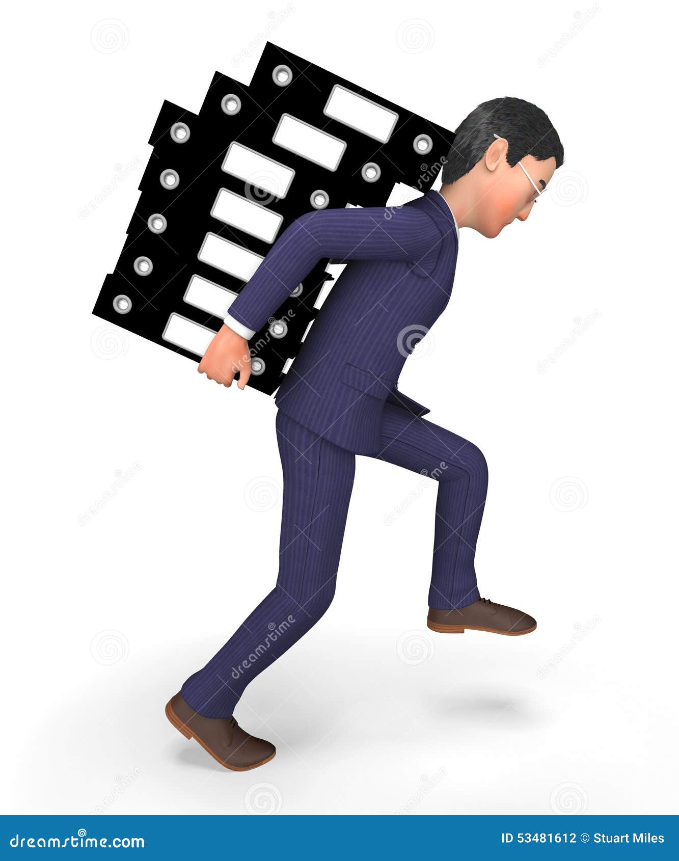 Businessman Carrying Files Represents Administration Folders and Answer ...
