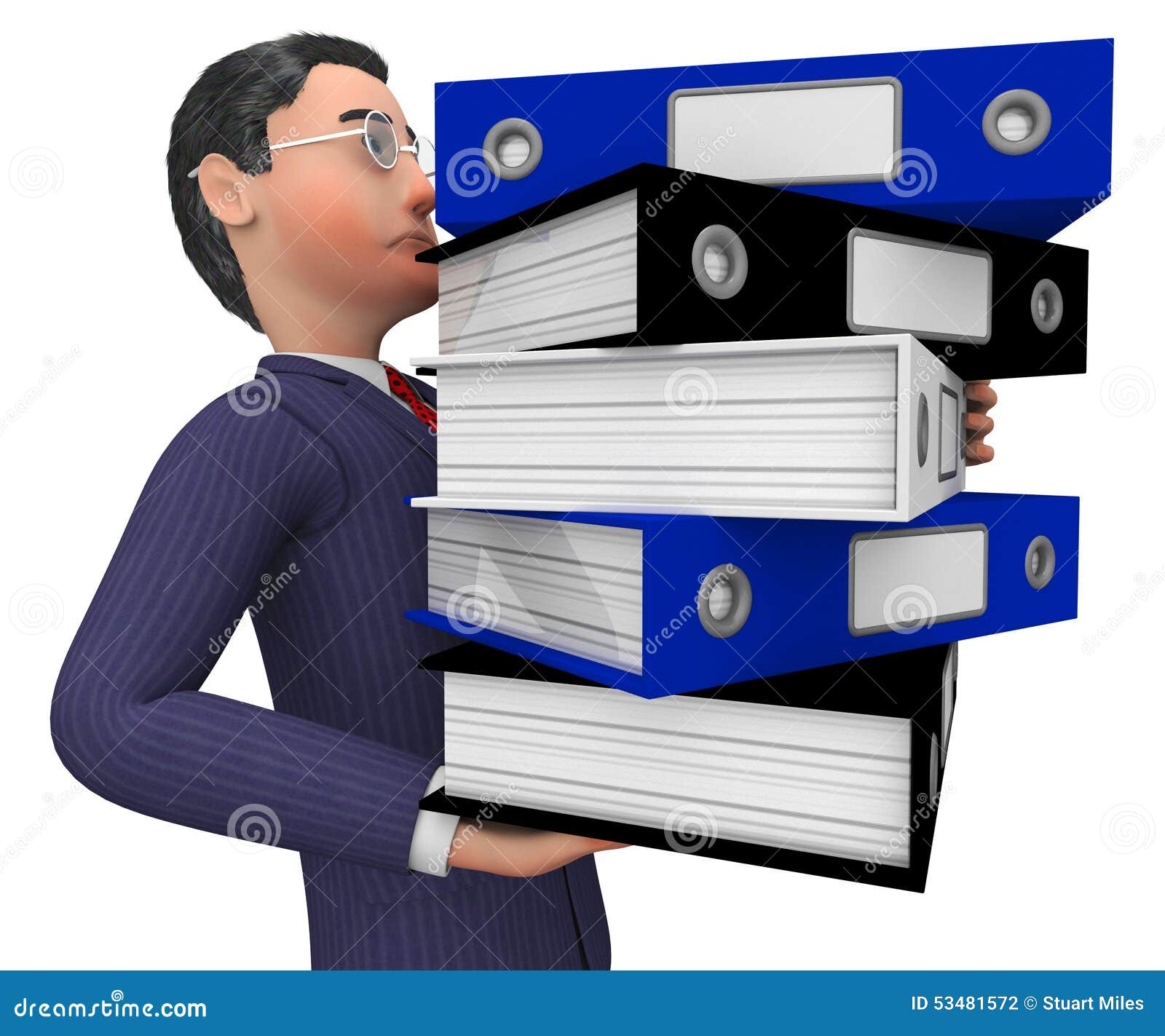 Businessman Carrying Files Represents Binder Organize and Answer Stock ...