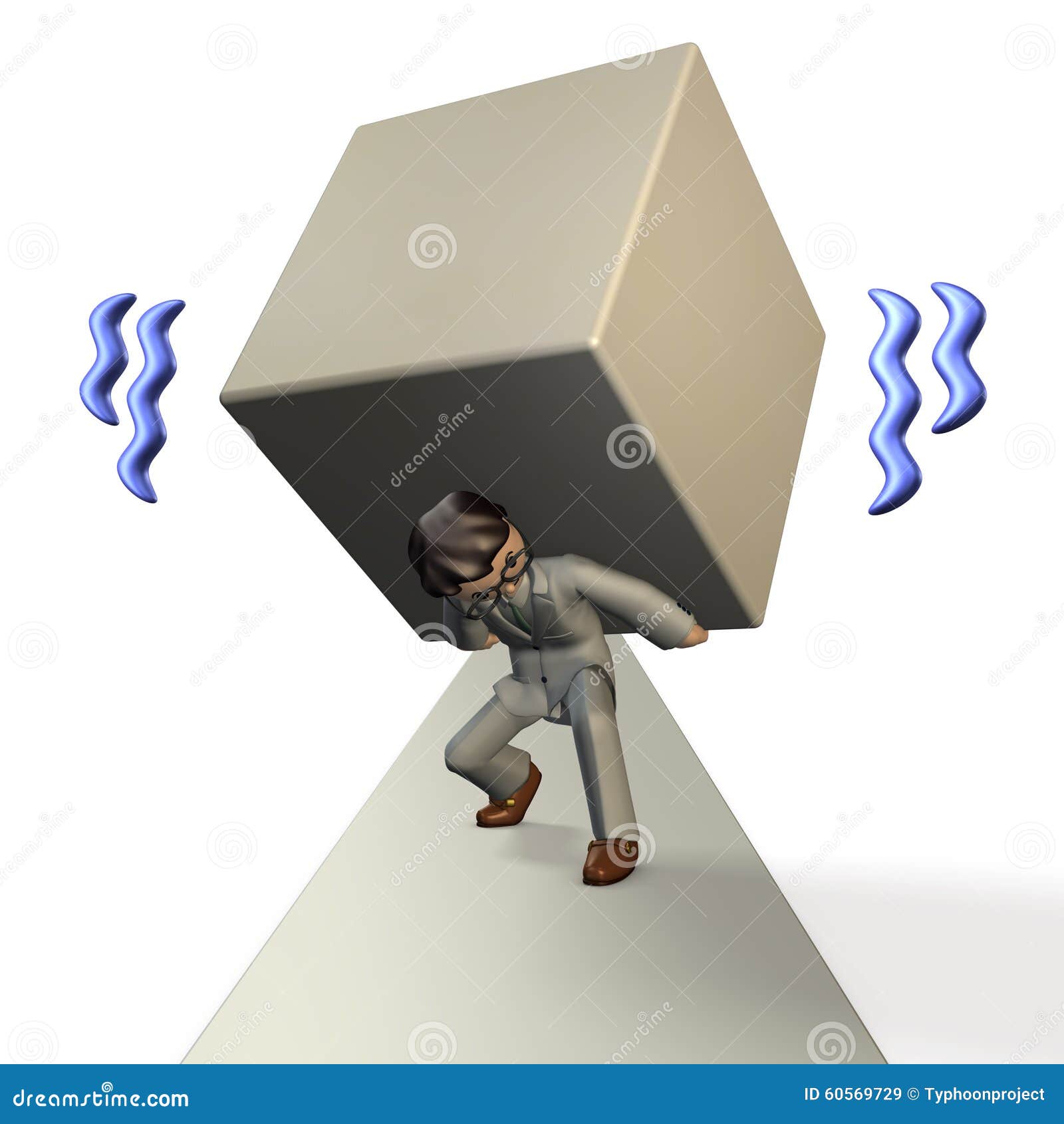 Businessman is Carrying a Heavy Responsibility. Stock Illustration ...