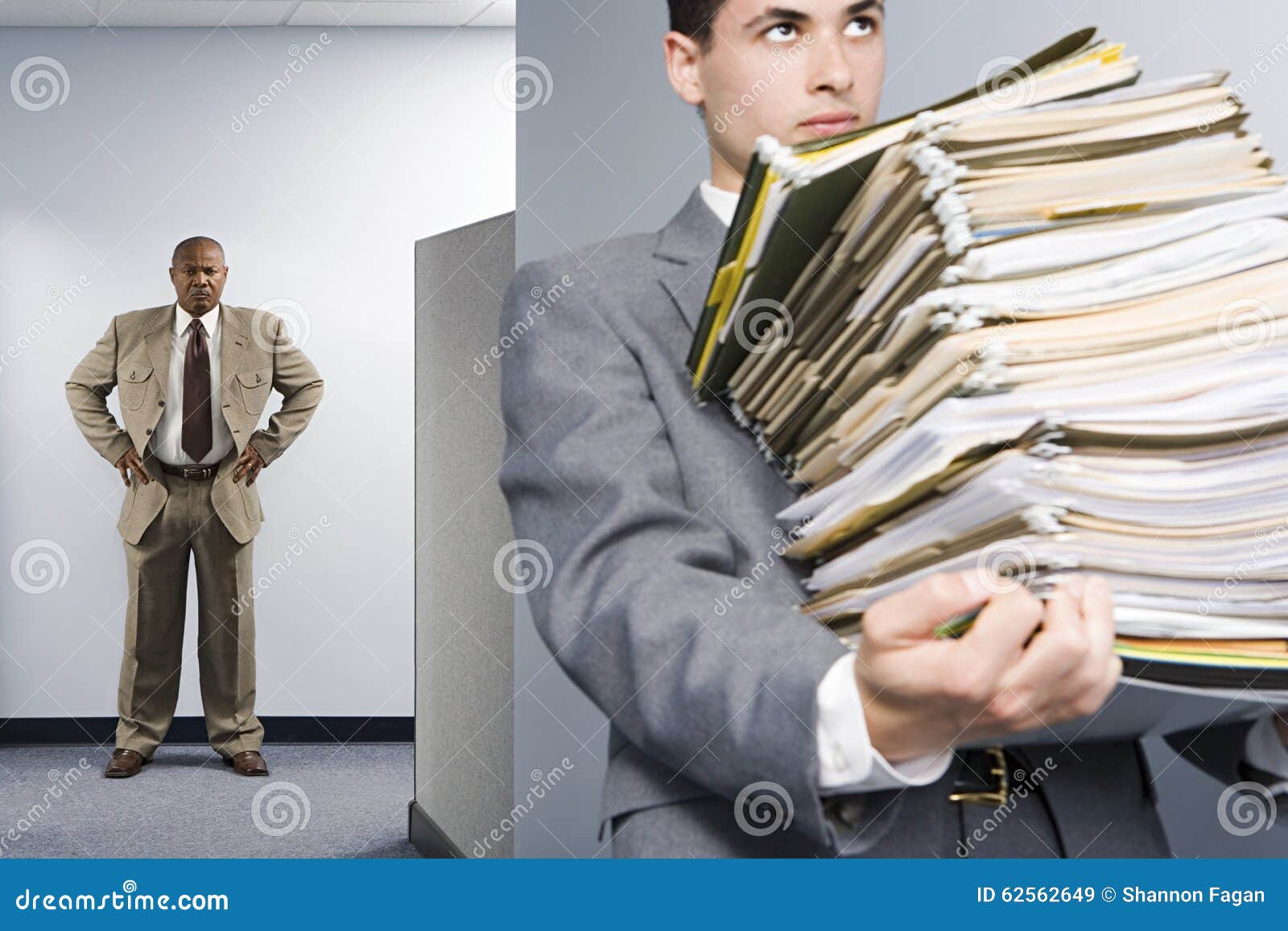 Businessman Carrying Lots of Files Stock Image - Image of manager ...