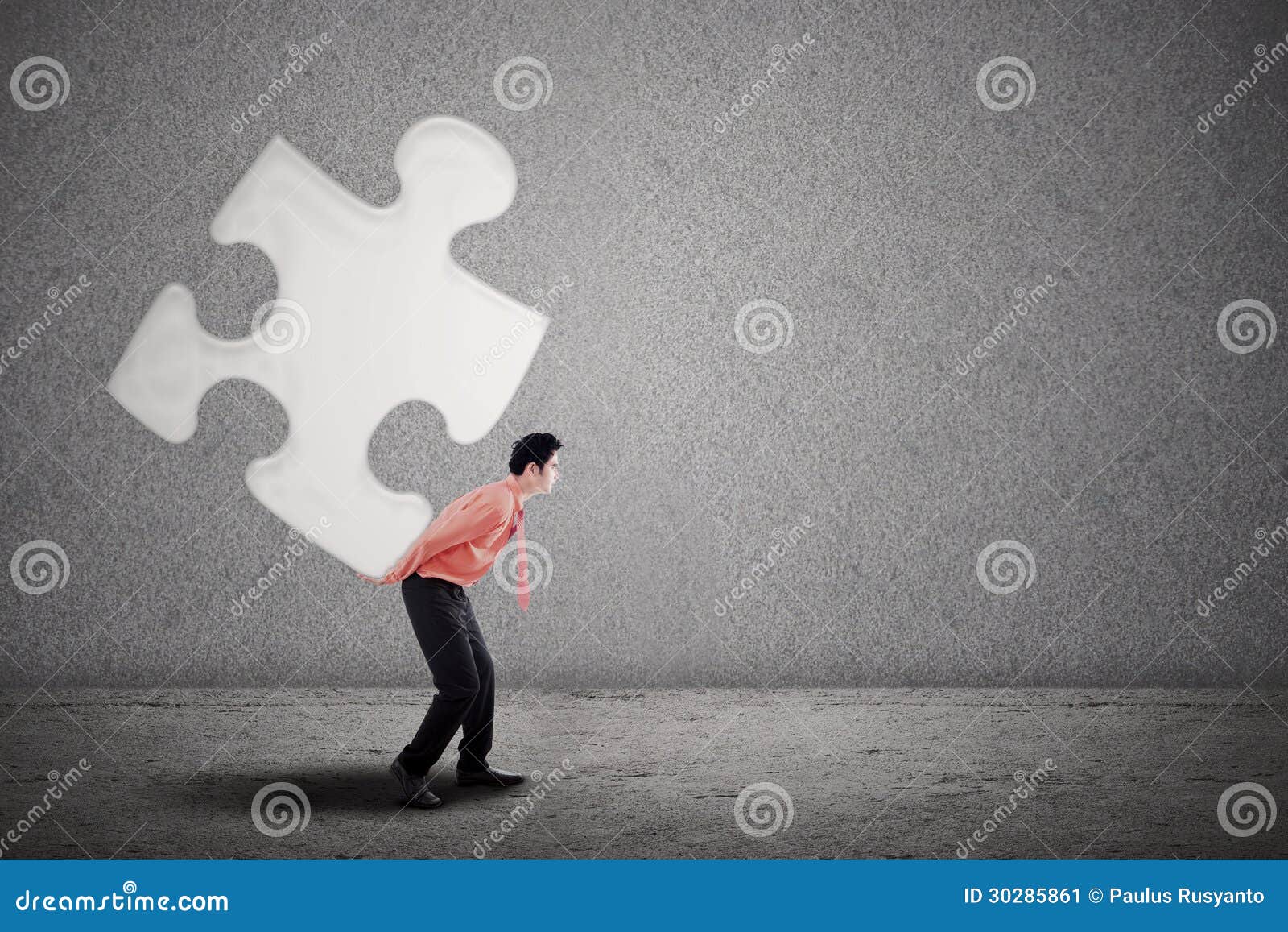Businessman Building Puzzle Stock Illustration - Illustration of games ...