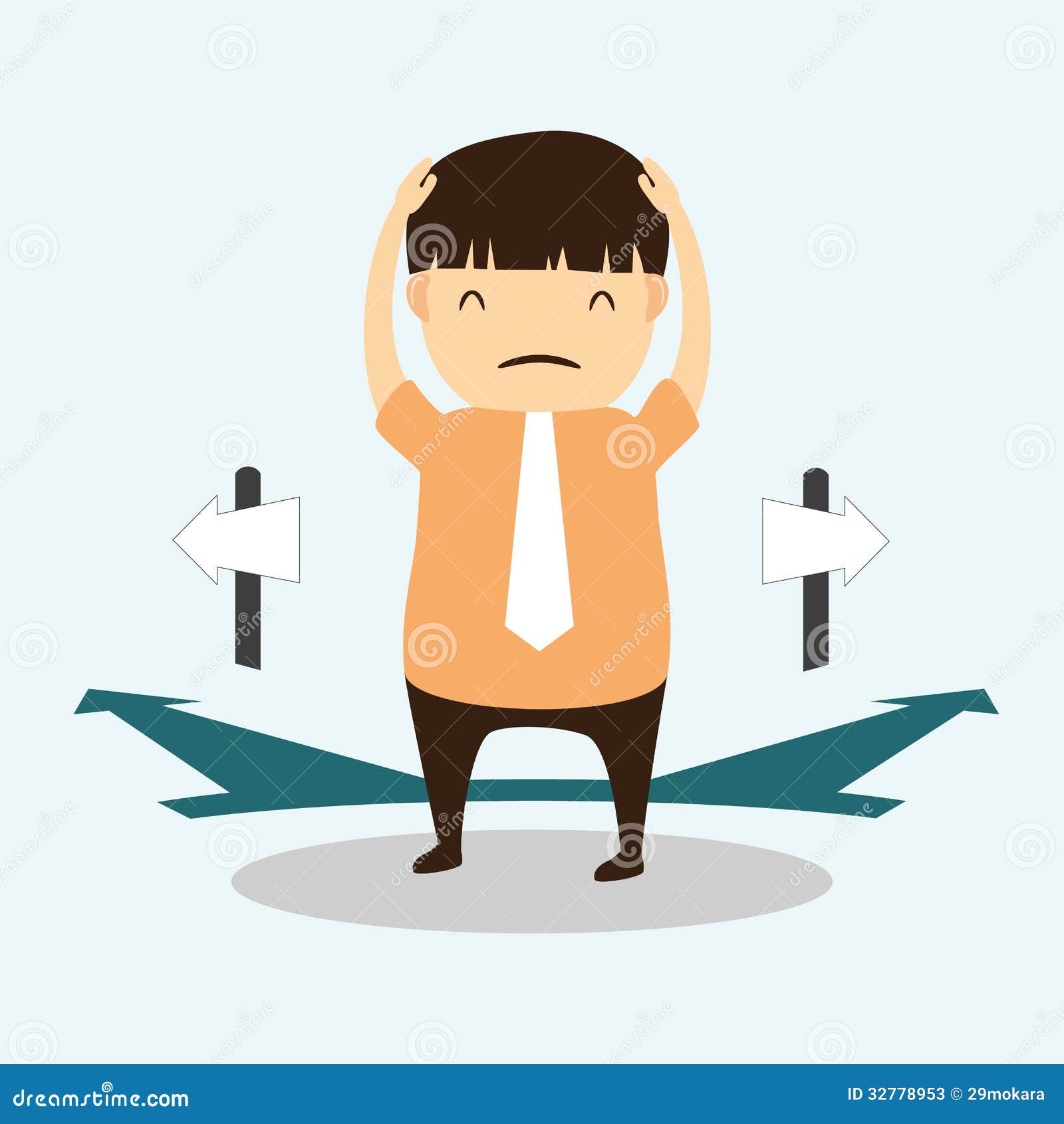 Businessman Cartoon with Alternative Choice Stock Vector - Illustration ...