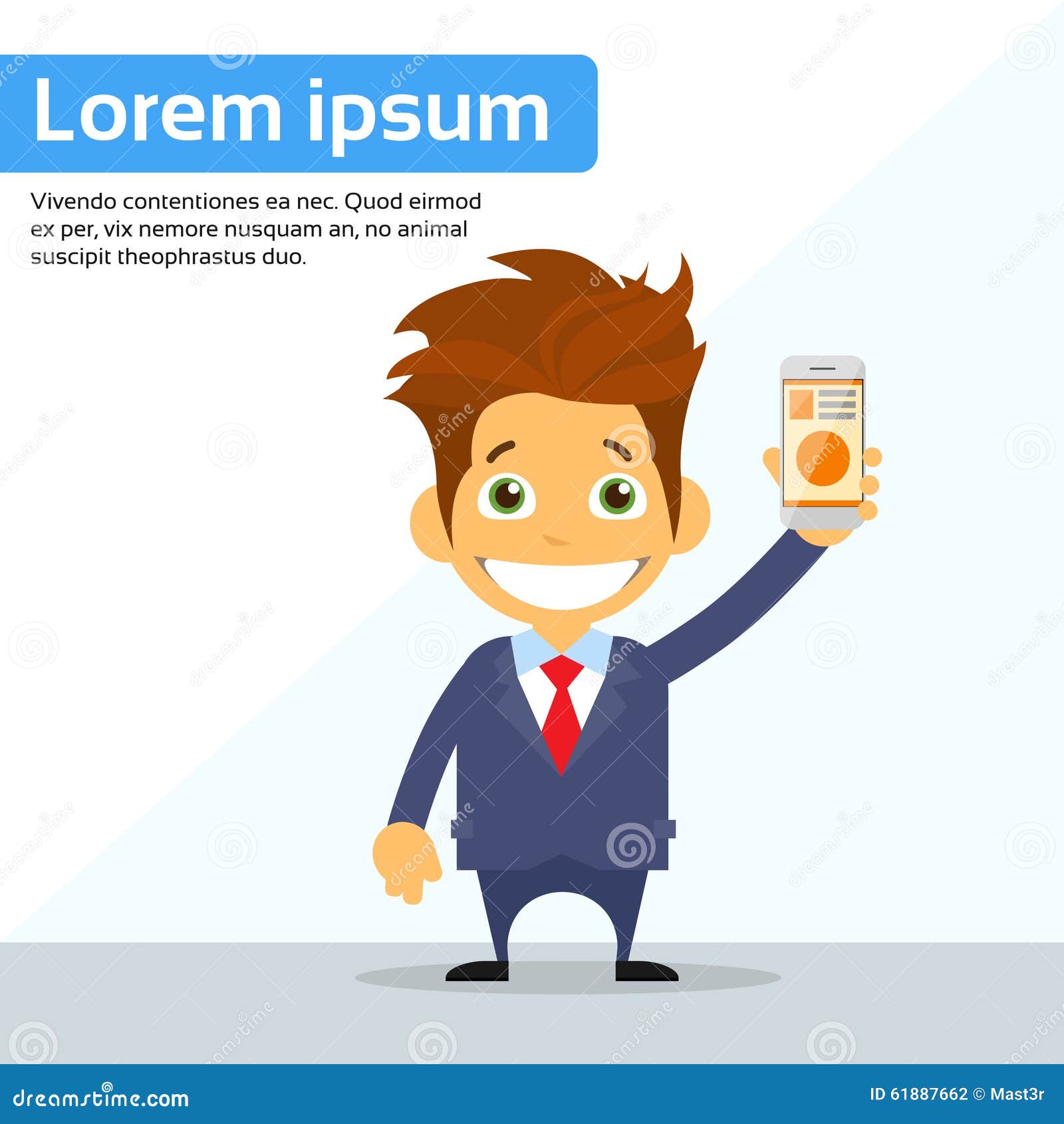 Businessman Cartoon Character Using Cell Smart Stock Vector ...