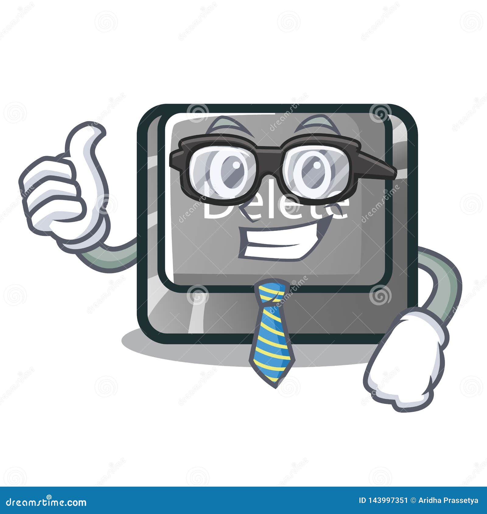 Businessman Cartoon Delete Button Located on Keyboard Stock Vector ...