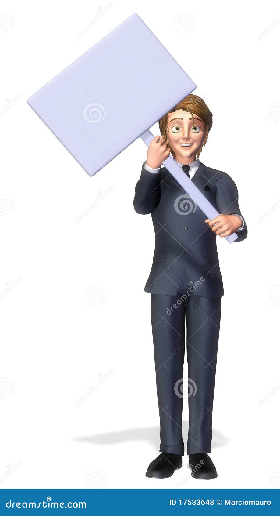 Businessman Cartoon Holding a Sign Stock Illustration - Illustration of ...