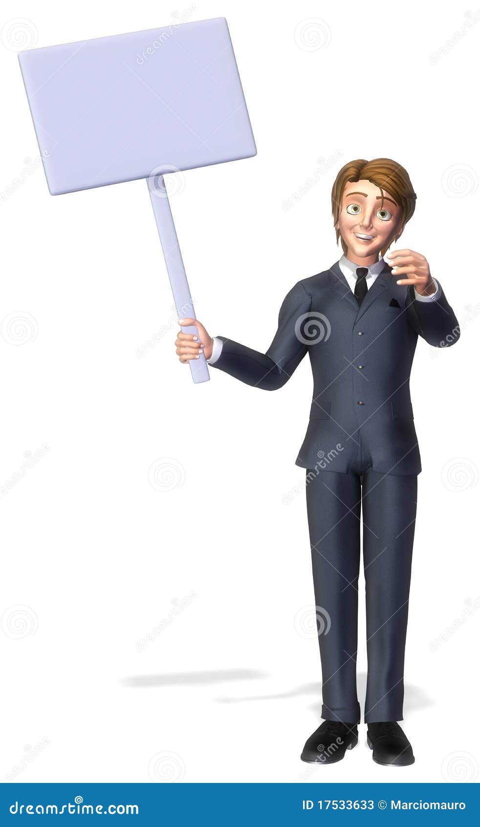Businessman Cartoon Holding a Sign 2 Stock Illustration - Illustration ...