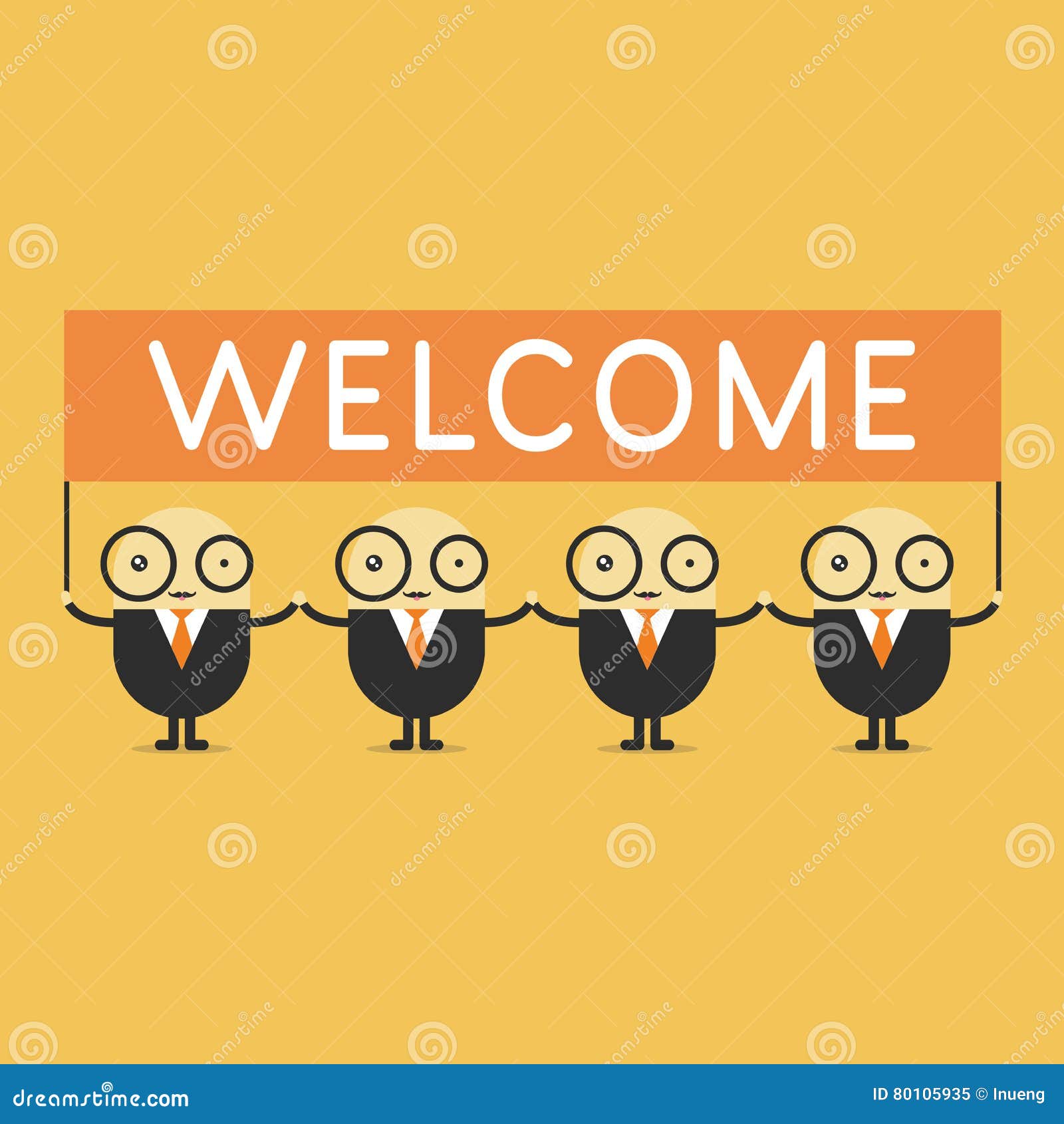 Businessman Cartoon Holding Welcome Sign. Stock Vector - Illustration ...