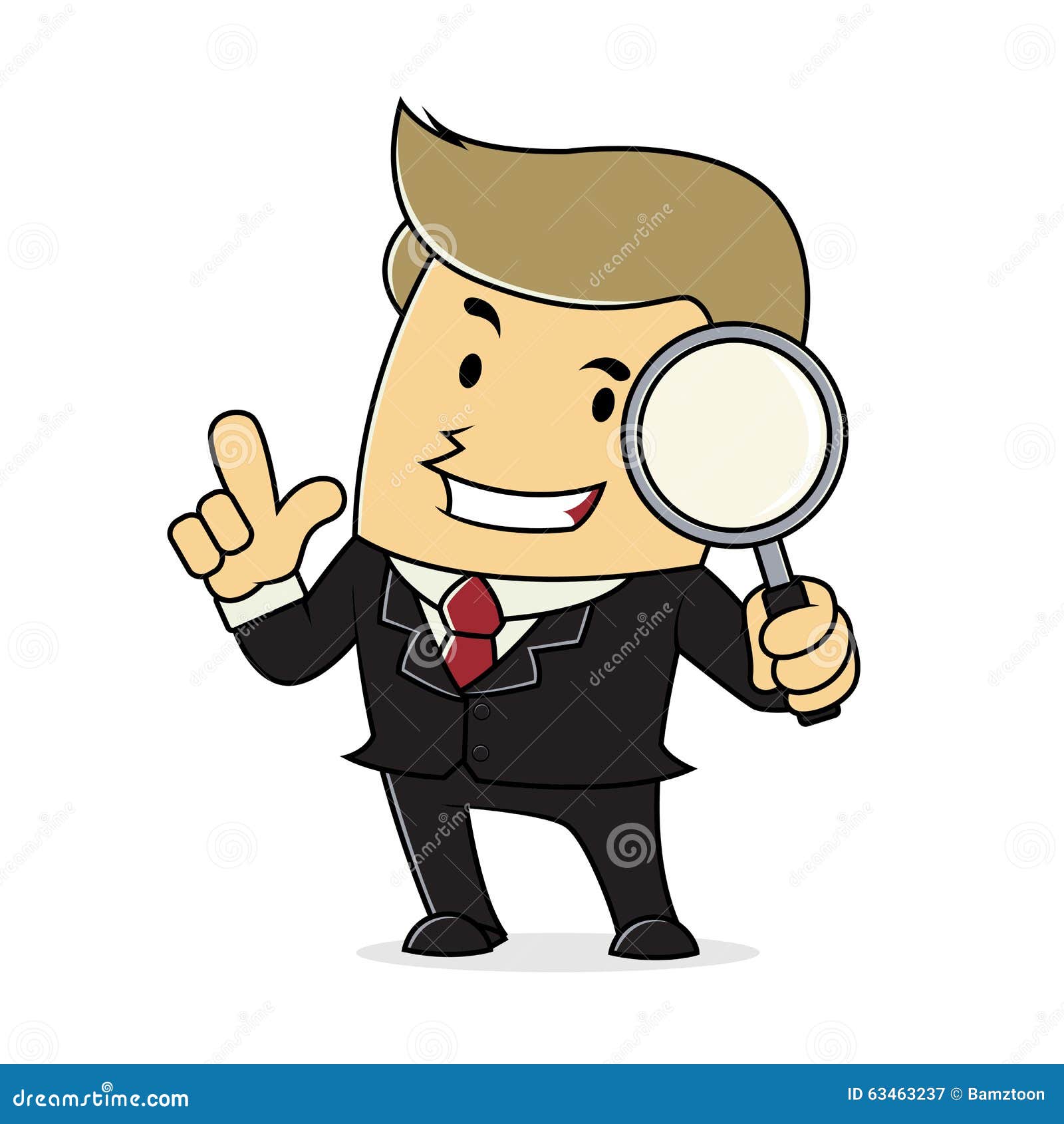 Businessman Holding Magnifying Glass Stock Vector - Illustration of ...