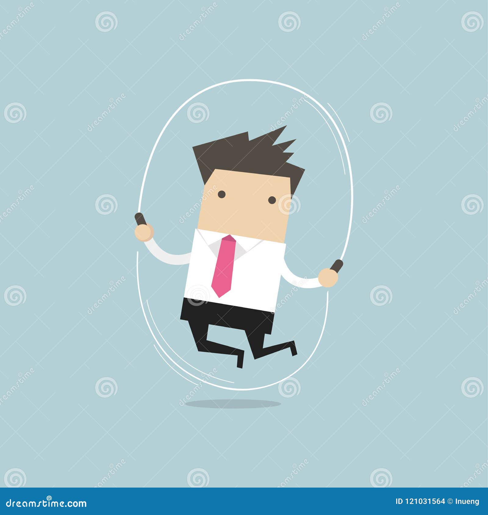 Businessman is Jumping Rope. Stock Vector - Illustration of activity ...